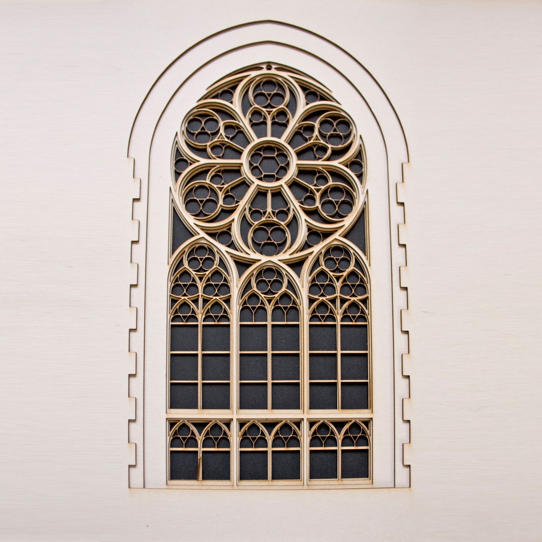 Gothic Church Window 04, Wall Art, Home Decor, Pattern for Laser ...
