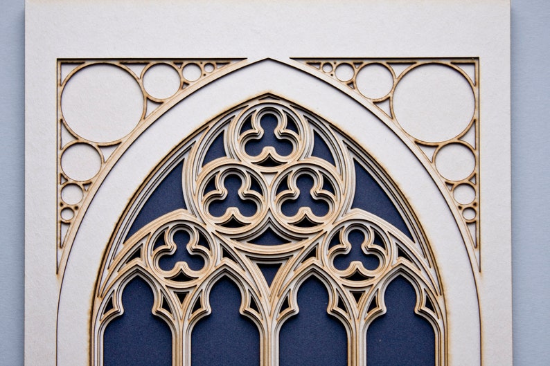Gothic Church Window 03, Wall Art, Home Decor, Pattern for Laser ...