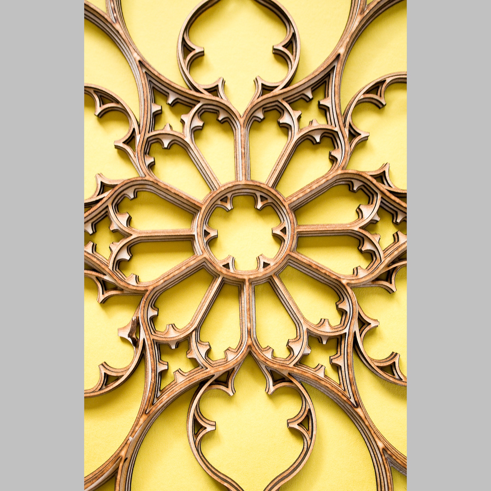 Gothic Cathedral Rose Window 03, Pattern for Laser Cutting, Layered ...