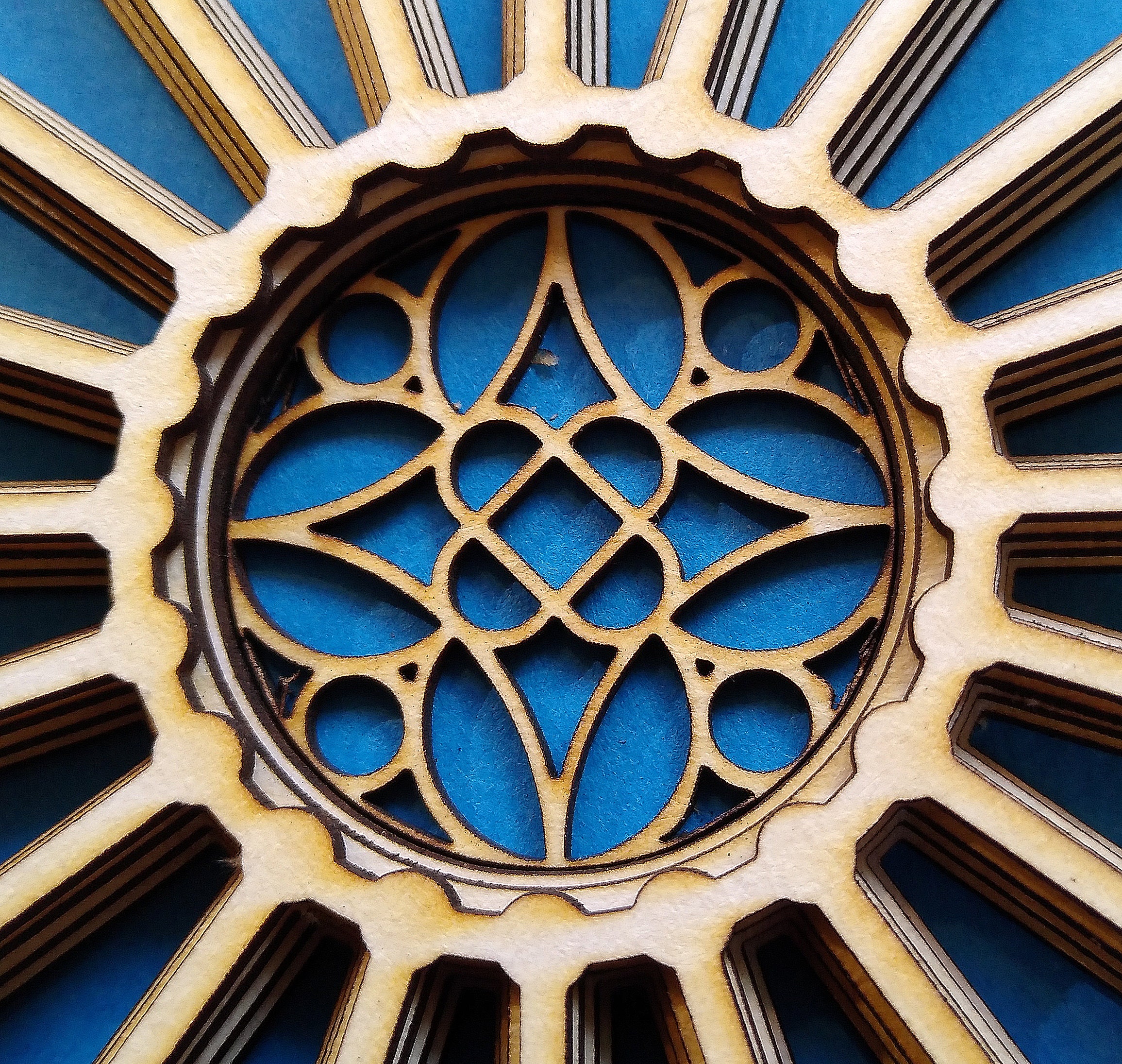 Gothic Cathedral Rose Window 01, Pattern for Laser Cutting, Layered ...