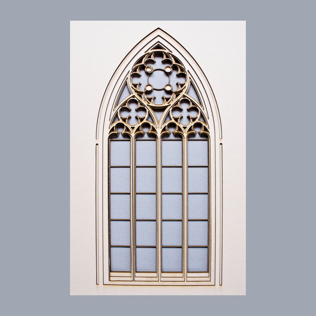 Gothic Church Window 05, Wall Art, Home Decor, Pattern for Laser ...