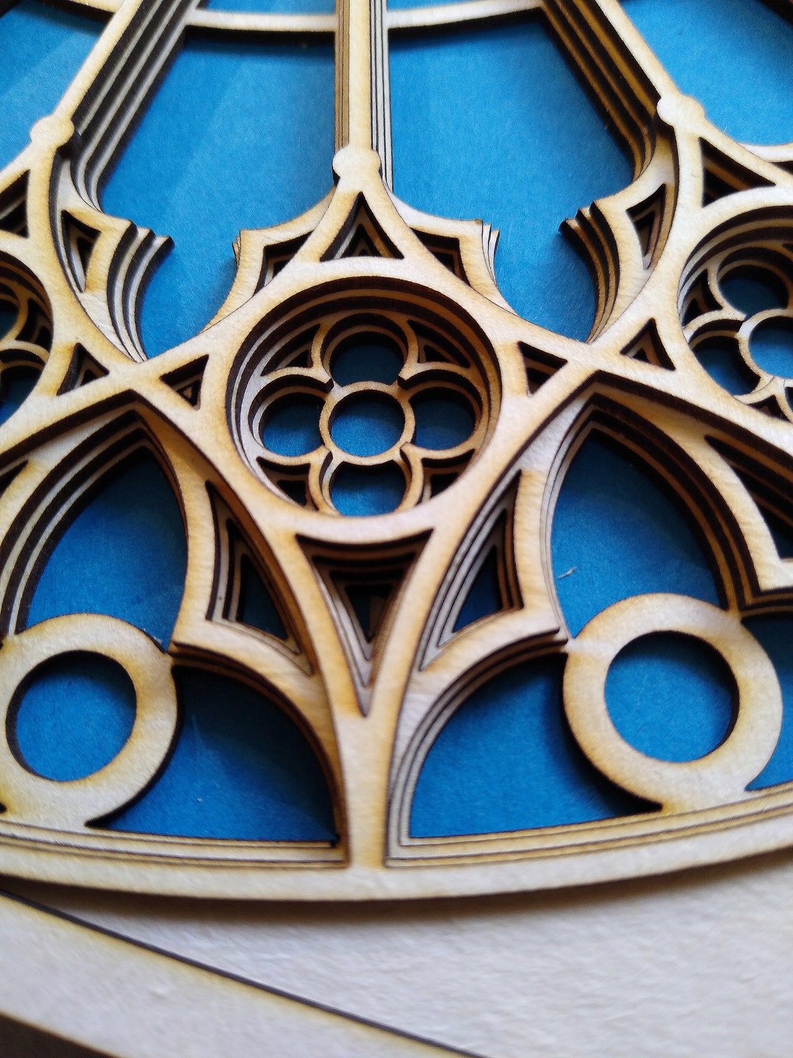 Gothic Cathedral Rose Window 01, Pattern for Laser Cutting, Layered ...