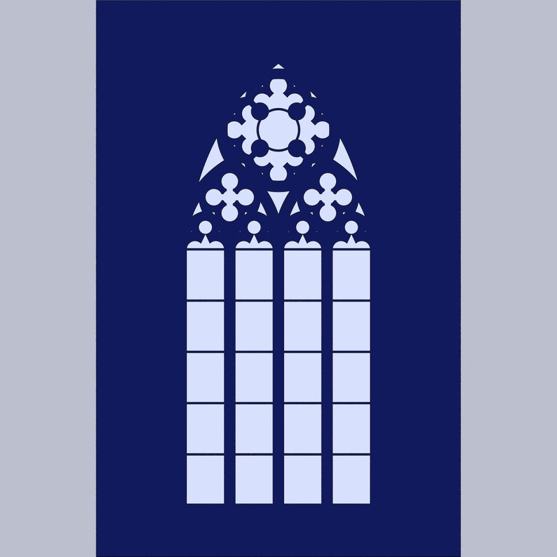 Gothic Church Window 05, Wall Art, Home Decor, Pattern for Laser ...