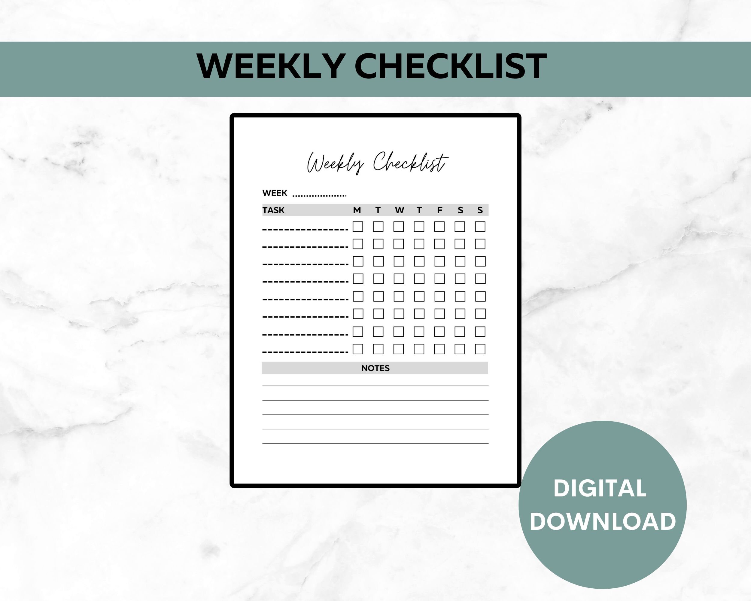 Weekly Self-care Checklist Printable Weekly to Do List Daily - Etsy