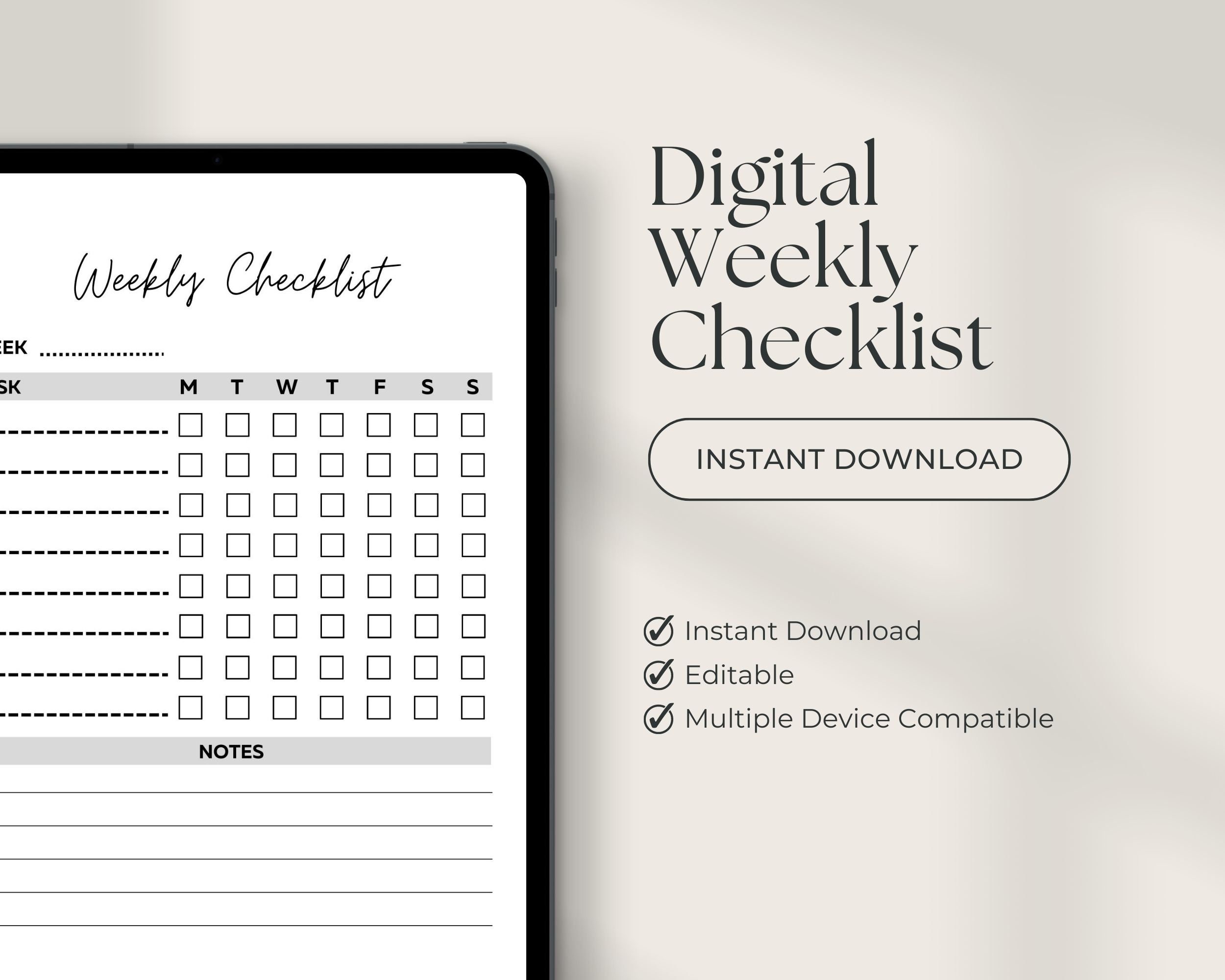 Weekly Self-care Checklist, Printable Weekly to Do List, Daily ...