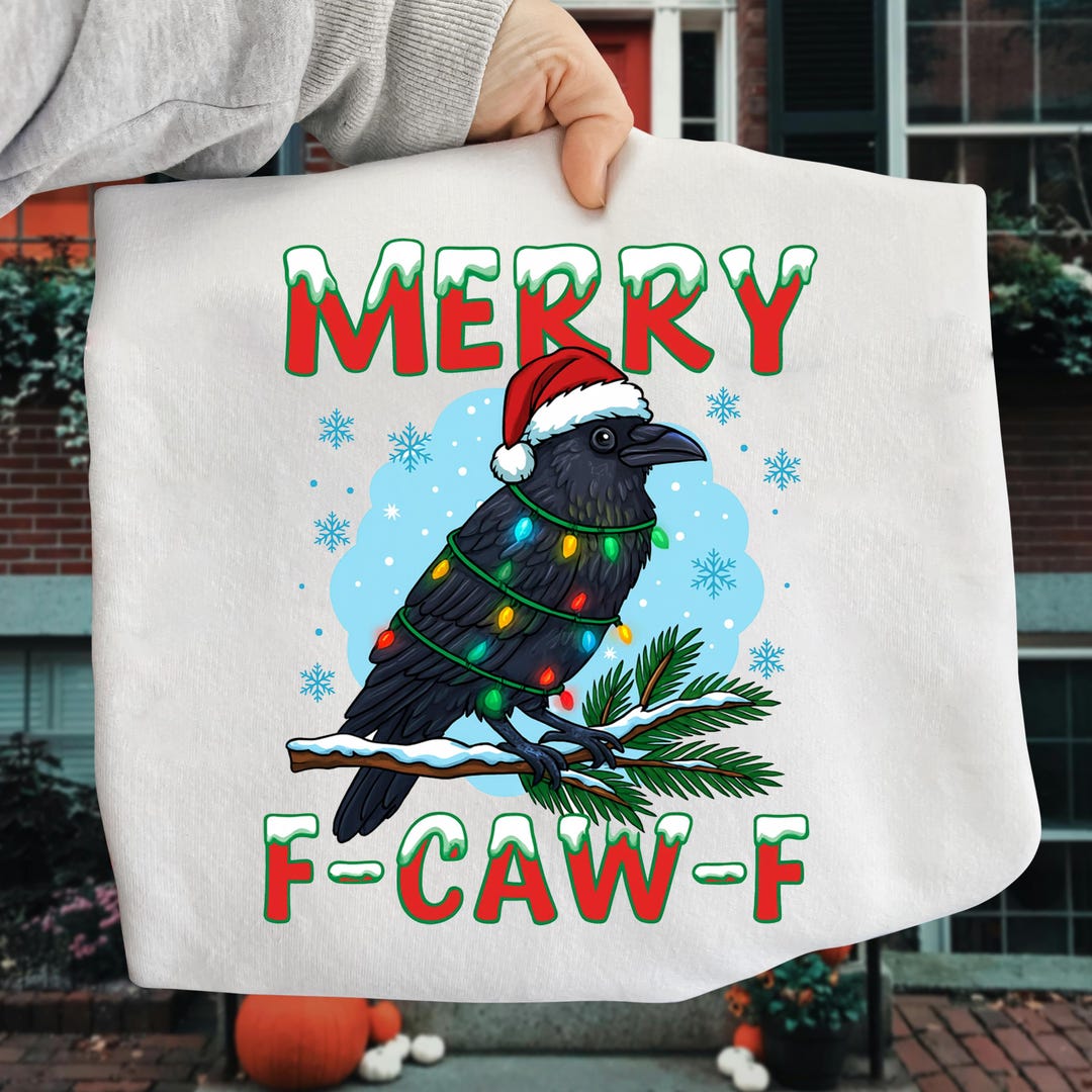 Vintage Christmas Crow PNG, Santa Black Bird Design (digital Download ...