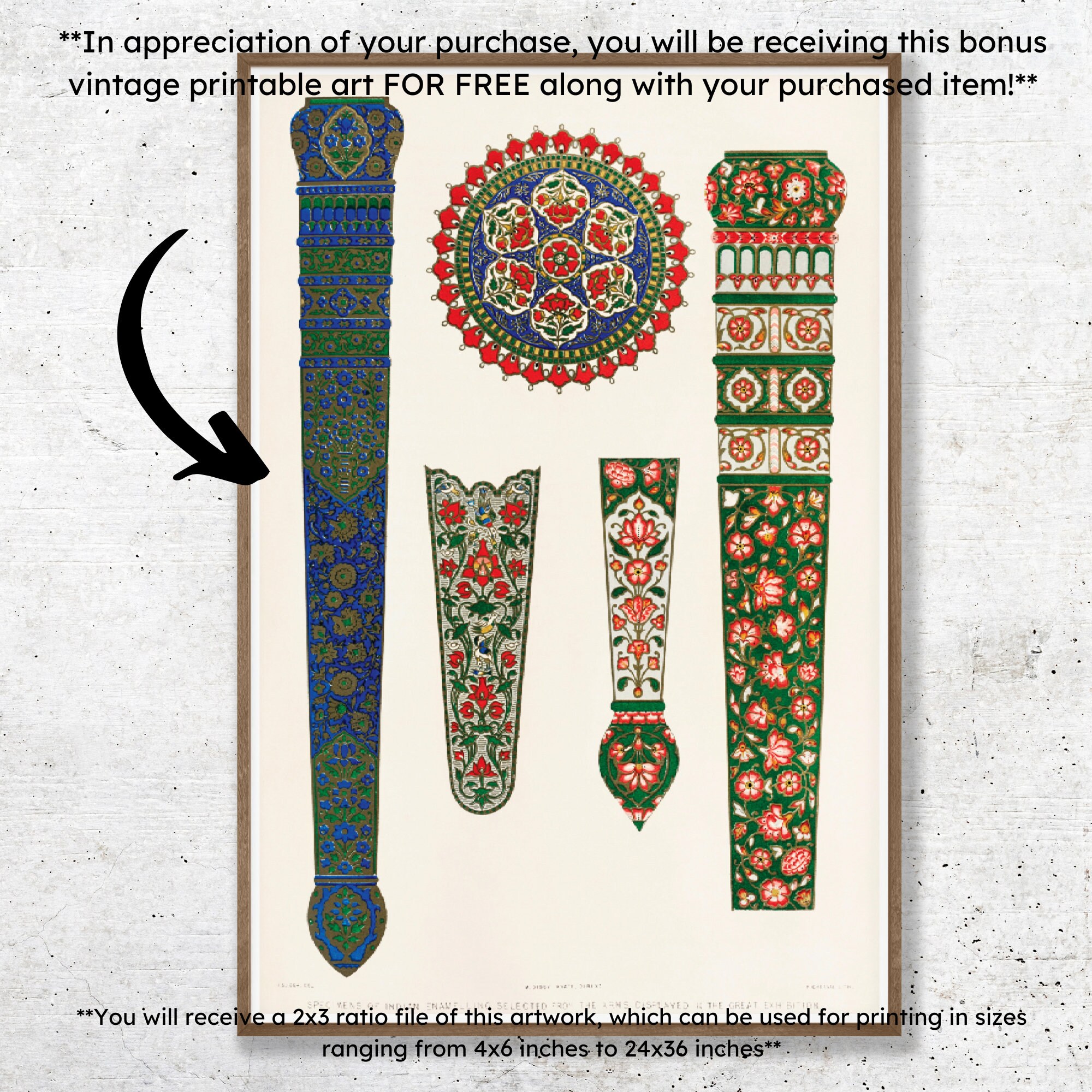 Vintage Arabic Pattern Printable Wall Art, Antique Arab Print, Middle ...