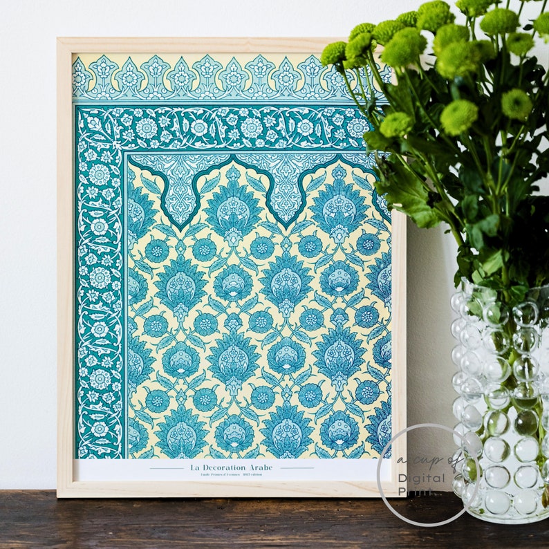Vintage Arabic Pattern Printable Wall Art, Antique Arab Print, Middle ...