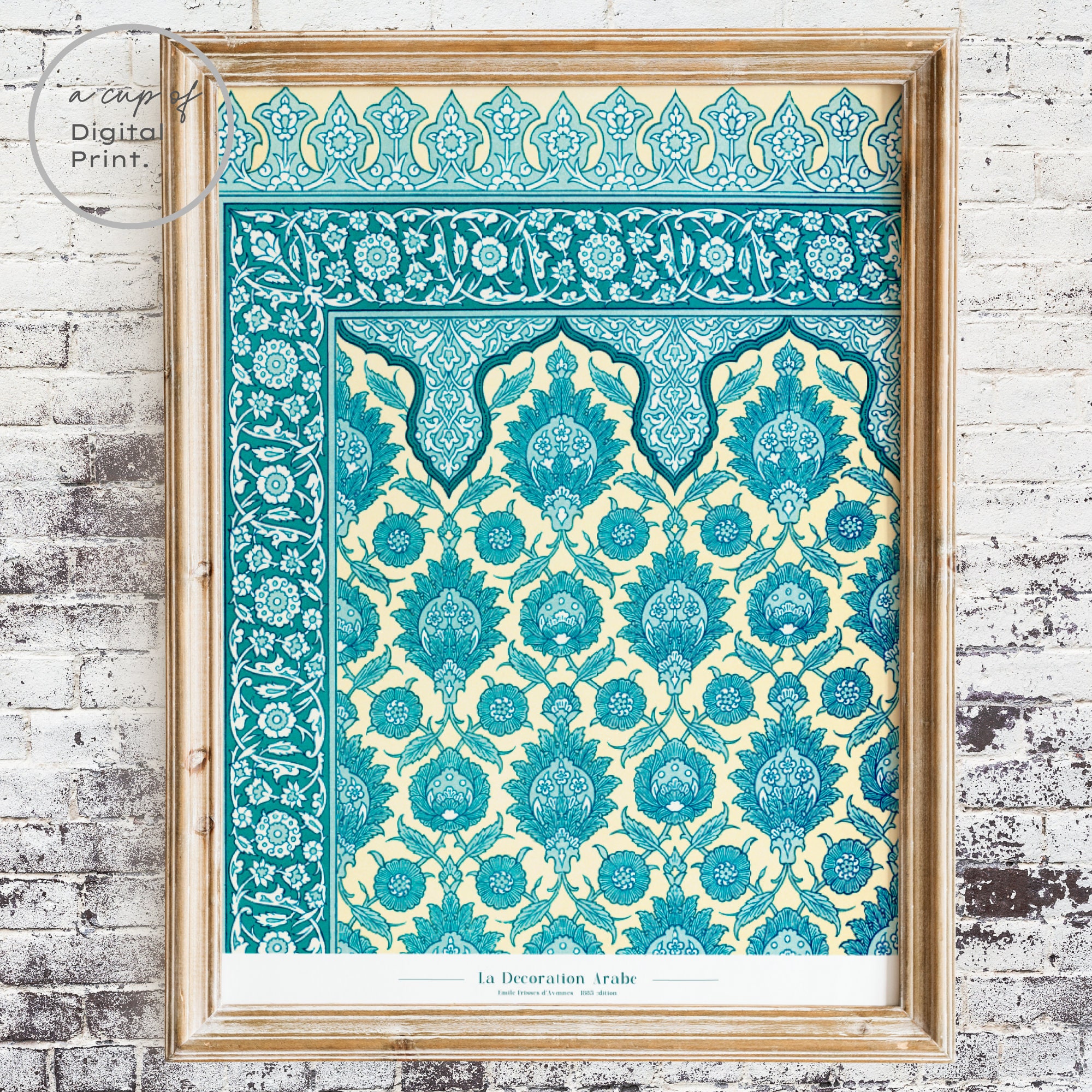 Vintage Arabic Pattern Printable Wall Art, Antique Arab Print, Middle ...