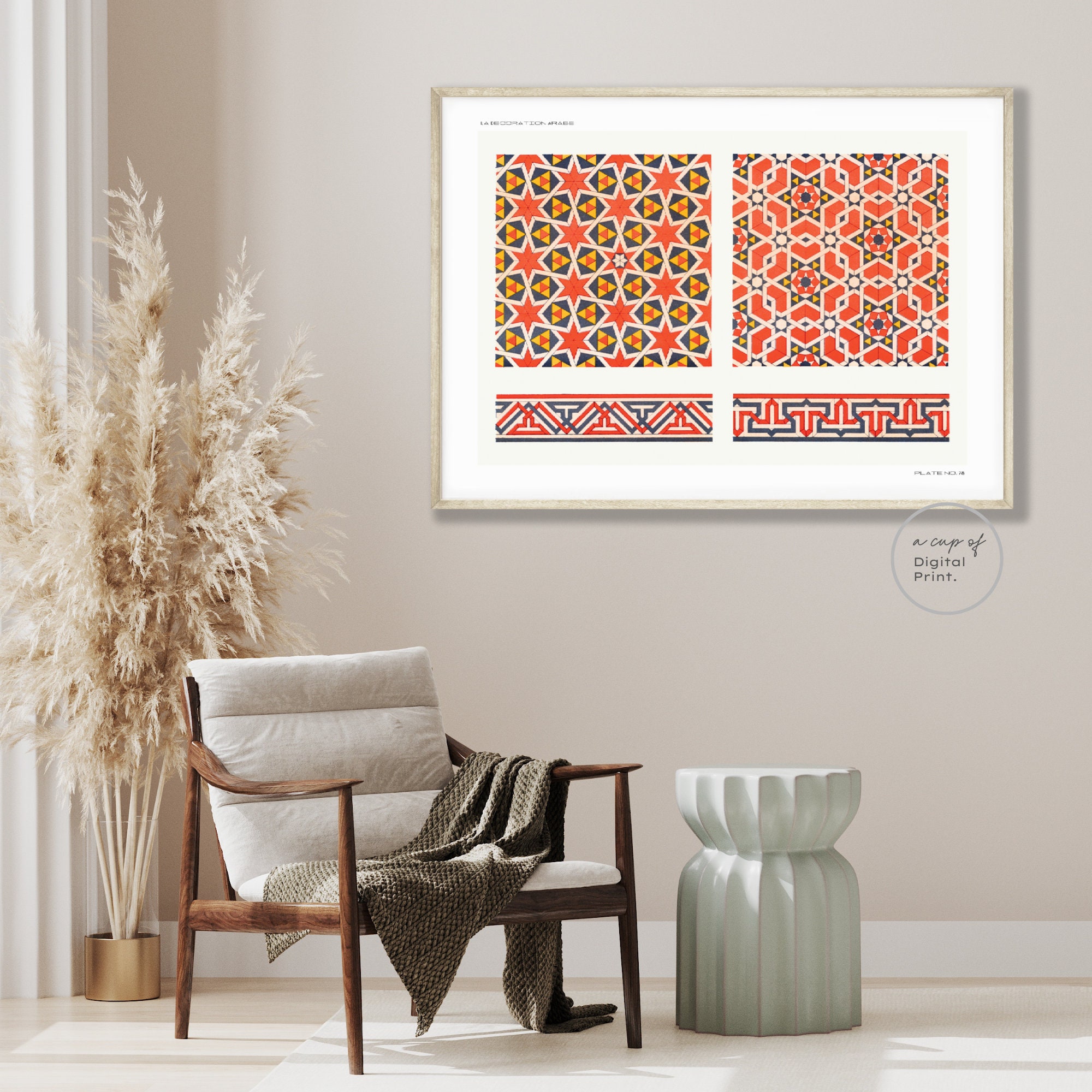 Vintage Arabic Pattern Printable Wall Art, Antique Arab Print, Middle ...