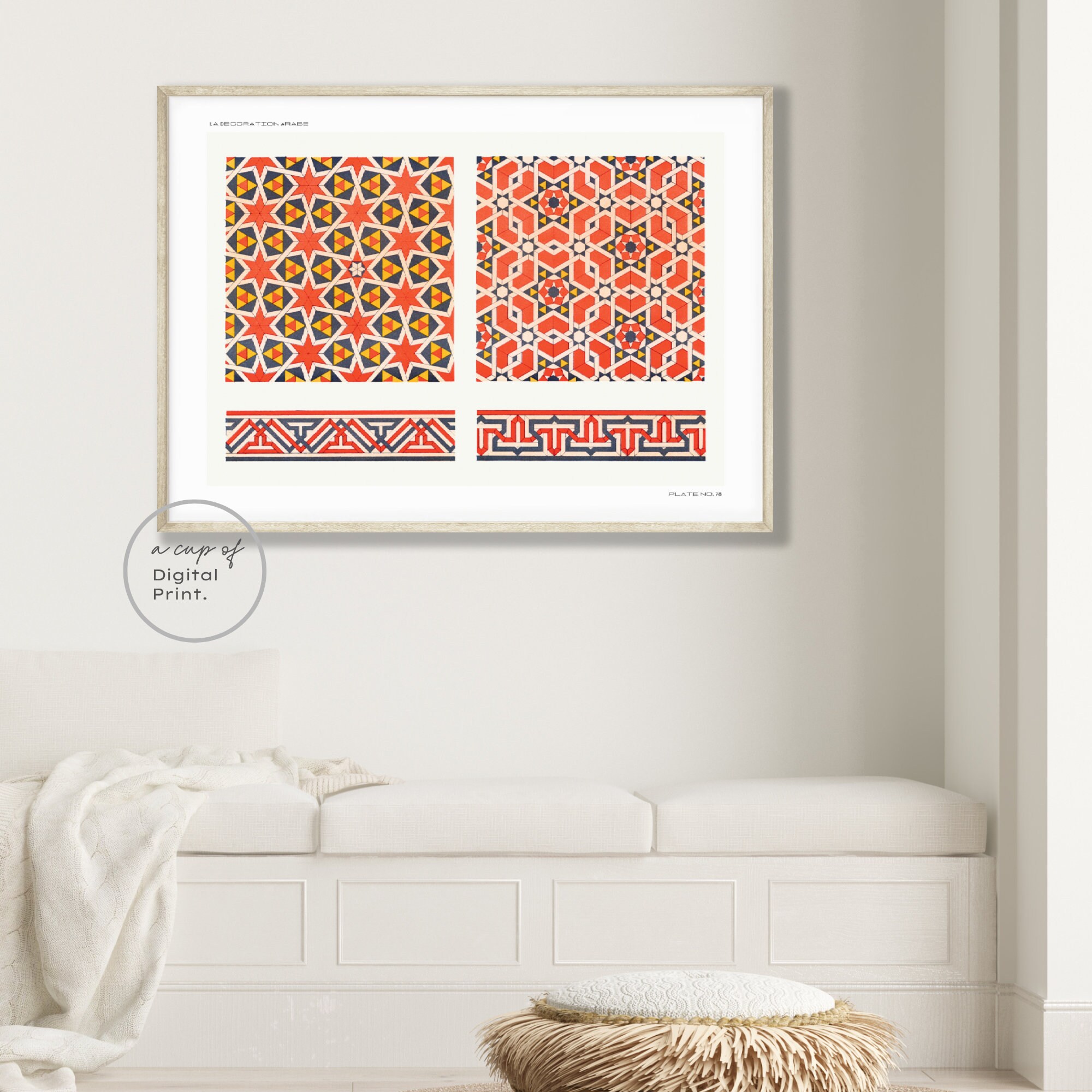 Vintage Arabic Pattern Printable Wall Art, Antique Arab Print, Middle ...