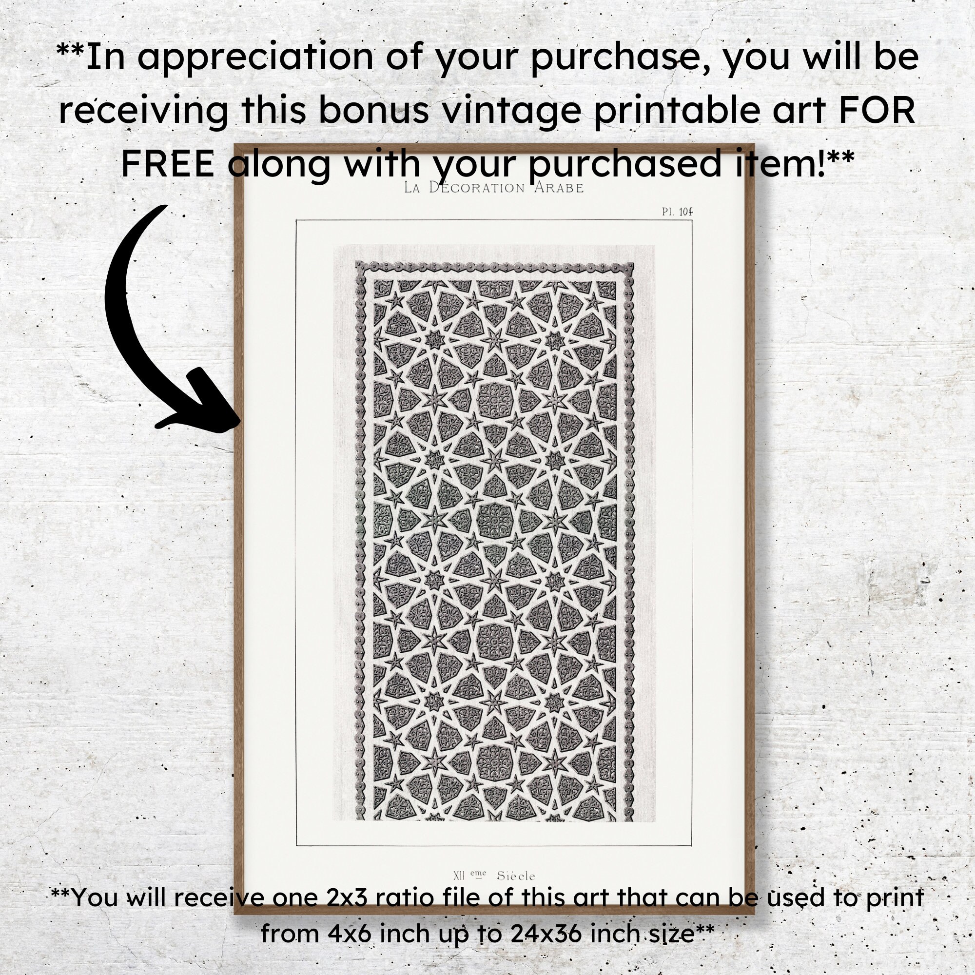 Vintage Arabic Pattern Printable Wall Art Antique Arab Print - Etsy