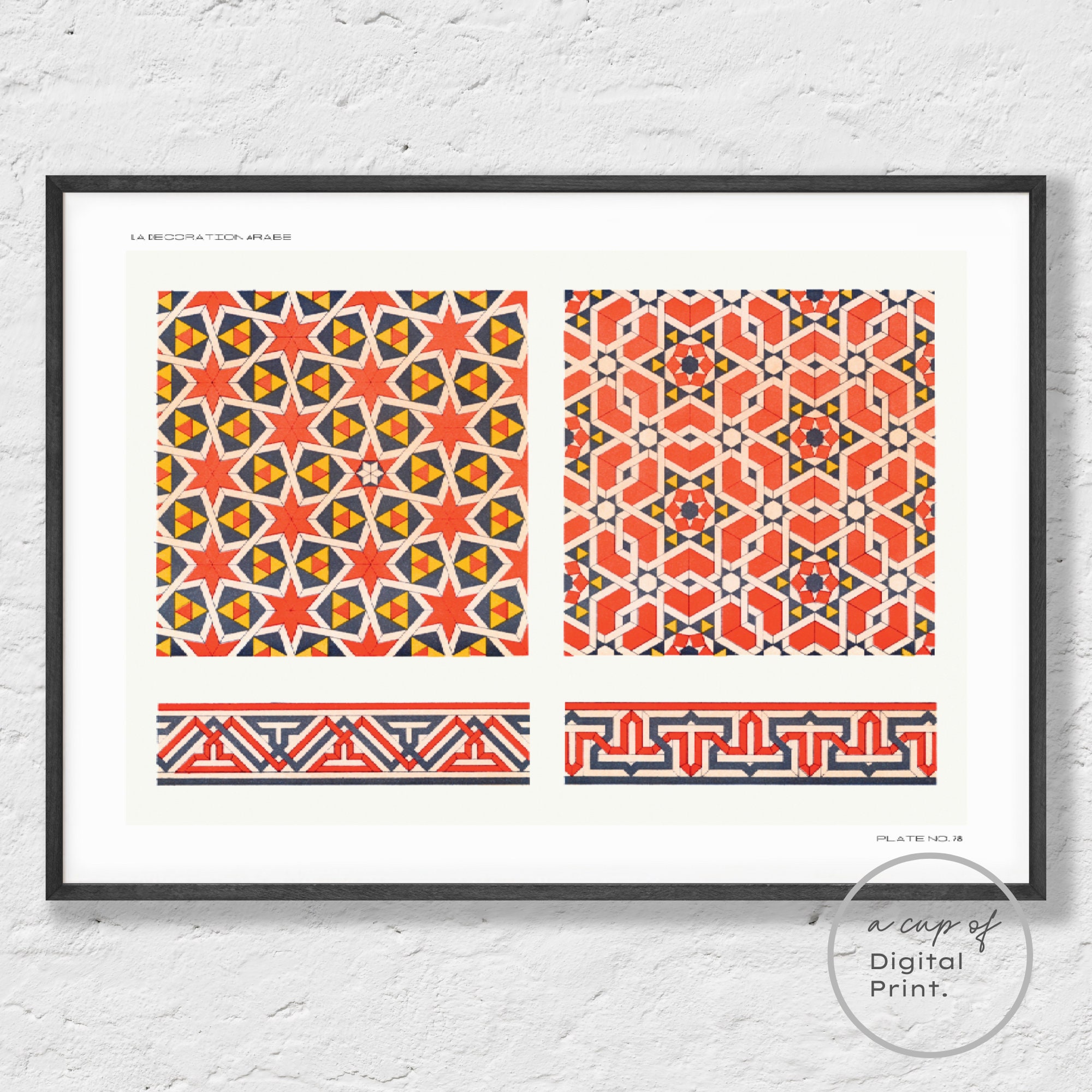 Vintage Arabic Pattern Printable Wall Art Antique Arab Print - Etsy