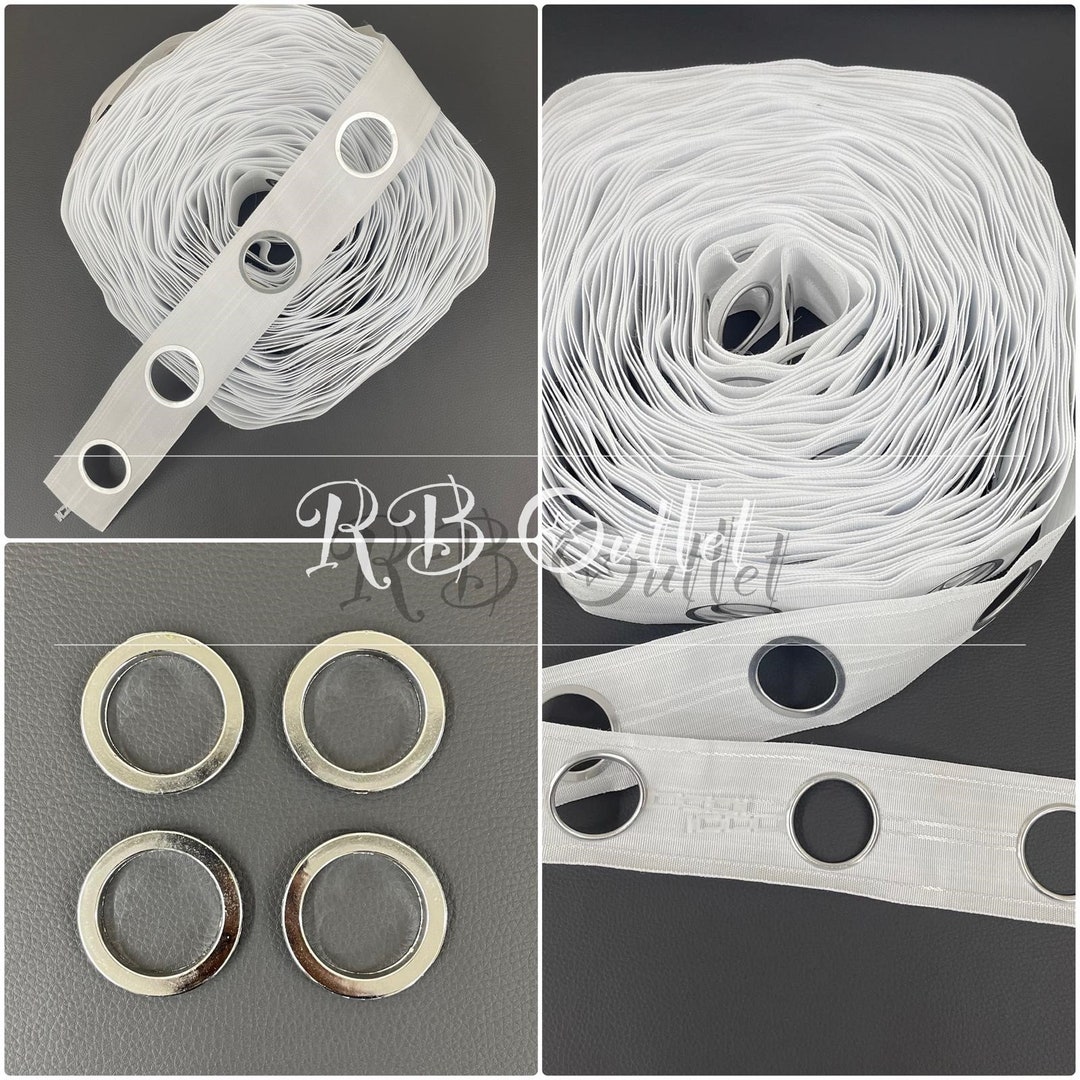 5/10meters Curtain Head Tape With Round Eyelet Rings for Curtain Blinds ...