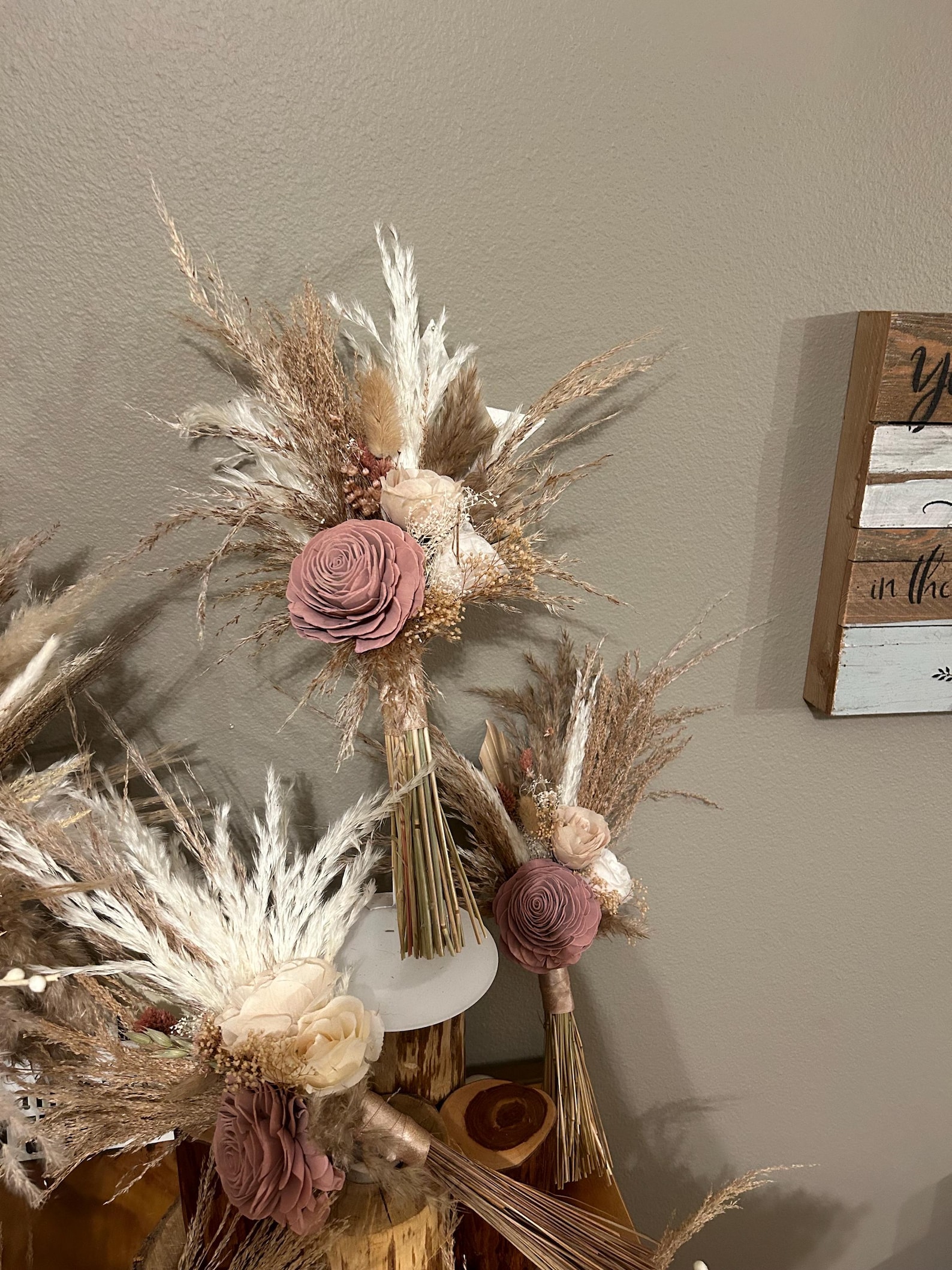 Boho/rustic Wedding Florals Blush Cream Dusty Rose - Etsy