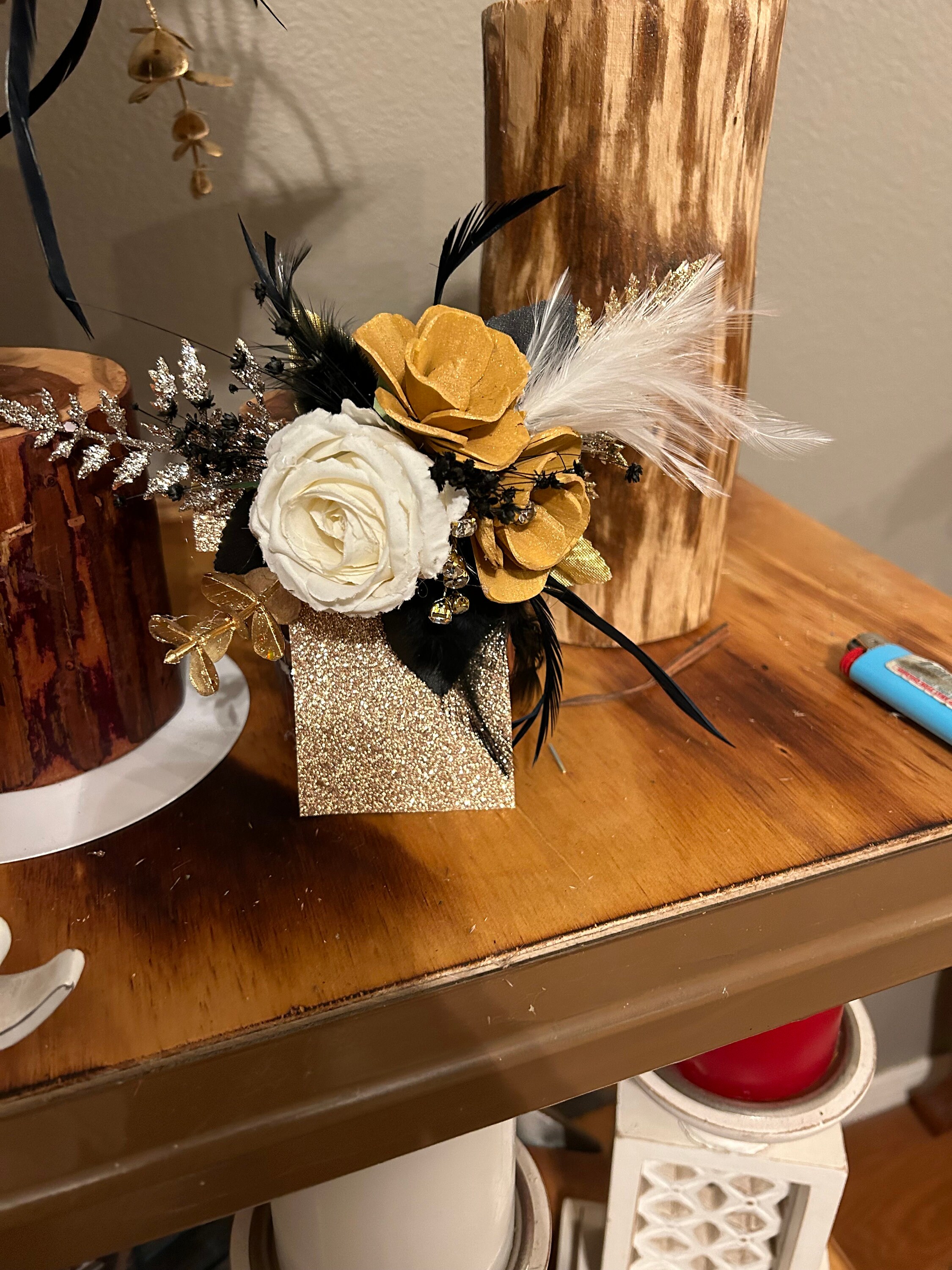Black, Gold and White Glam Bouquet - Etsy