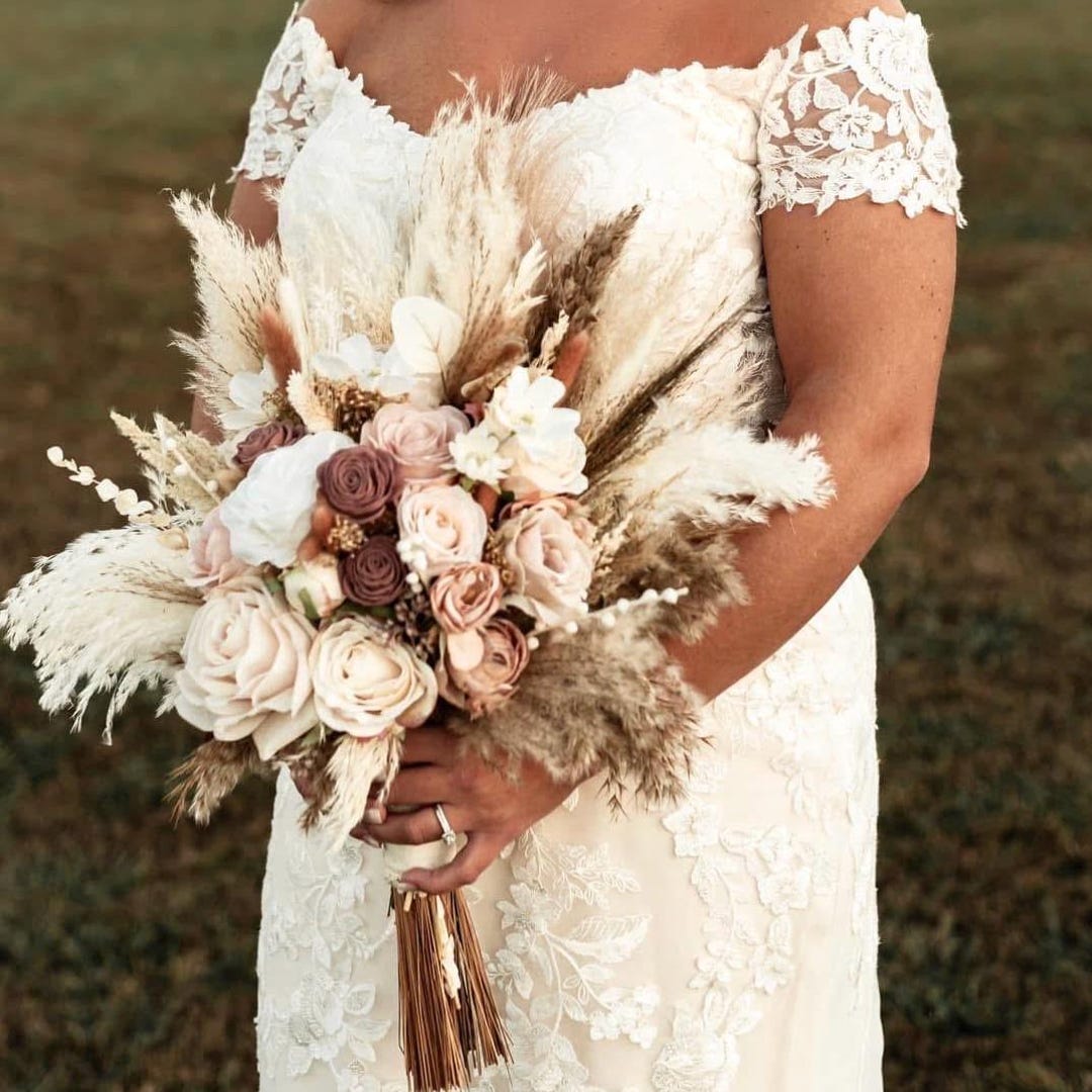 Boho/rustic Wedding Florals Blush Cream Dusty Rose - Etsy
