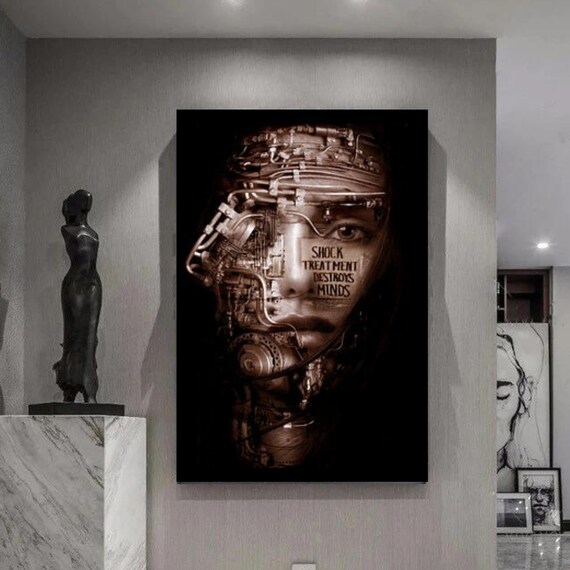 Abstract Steampunk Face Morph With Text Art Instant Pintable - Etsy