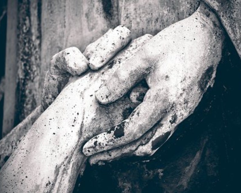 Stone Gothic Statue Praying Hands Instant Printable Download High ...