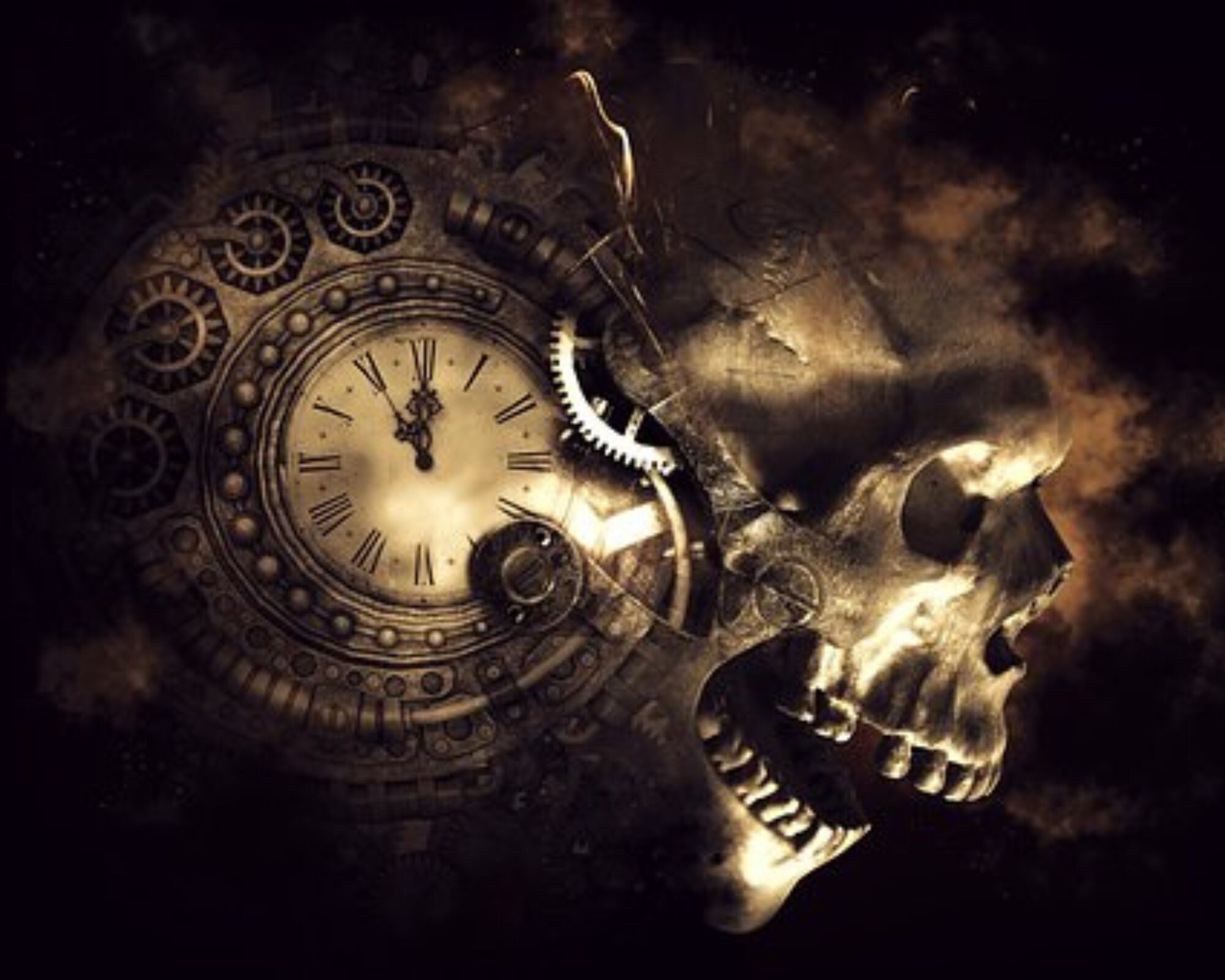 Skull Clock Morph Gothic Instant Printable Download - Etsy