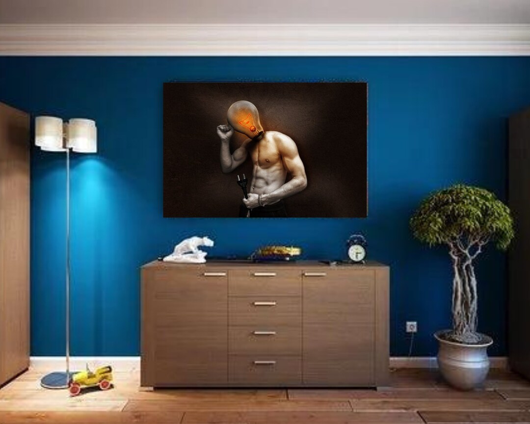 Surreal Man to Lightbulb Morph Instant Printable Download High ...