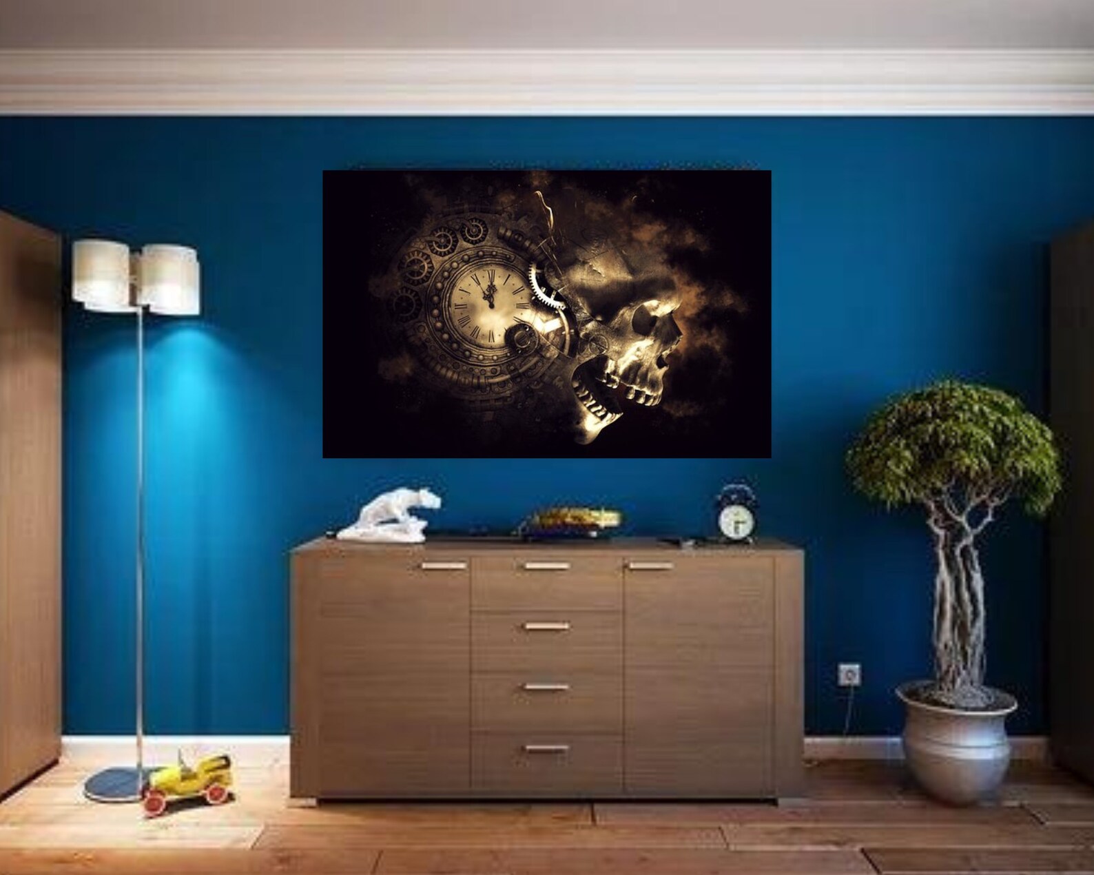 Skull Clock Morph Gothic Instant Printable Download - Etsy