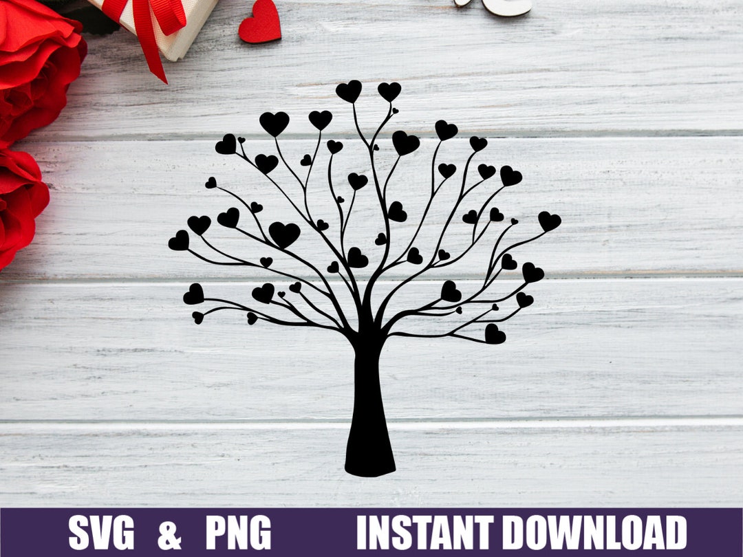 Love Tree SVG, Valentine’s Day SVG, Heart Tree Svg, Couple Svg, Love ...