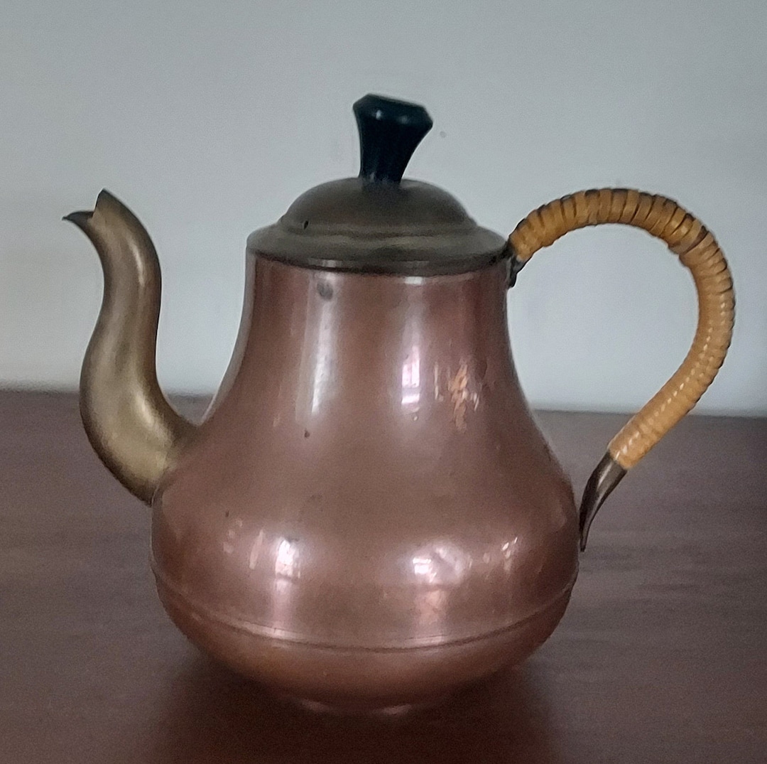 Brass and Copper Petite Teapot Small Tea Pot Two Tone Teapot - Etsy