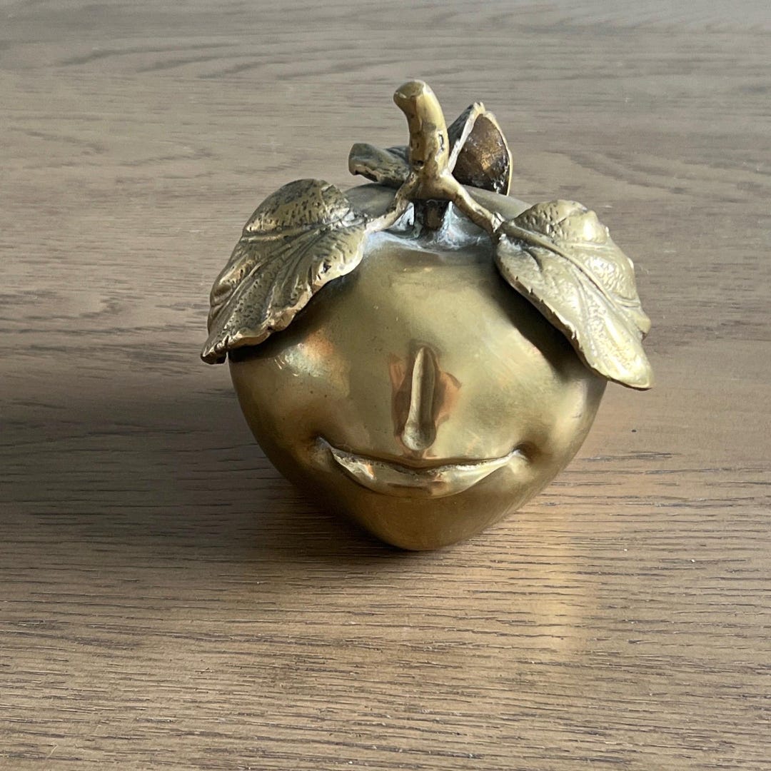 Claude Lalanne Stylized Brass Pomme Bouche Smiling Apple Sculpture ...