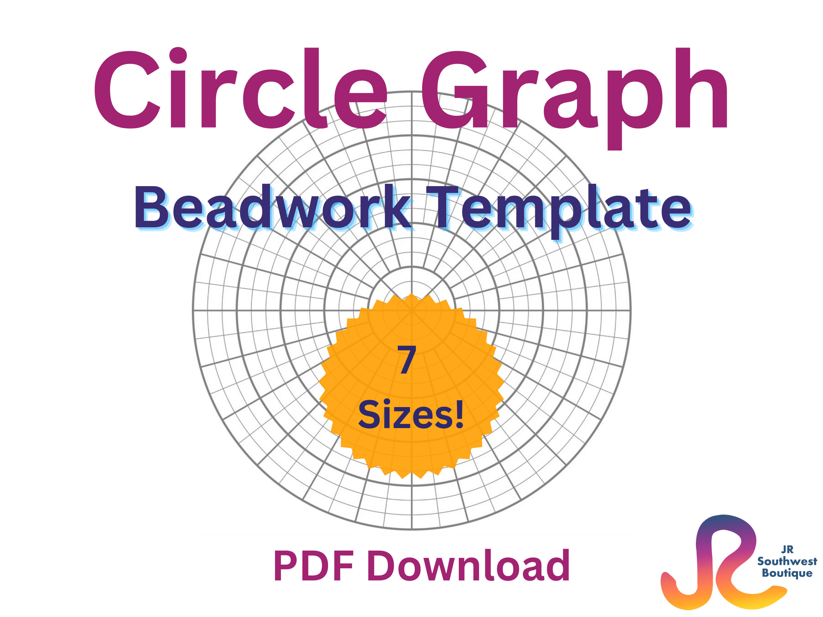 Circle Graph: Beadwork Template | PDF Download - Etsy