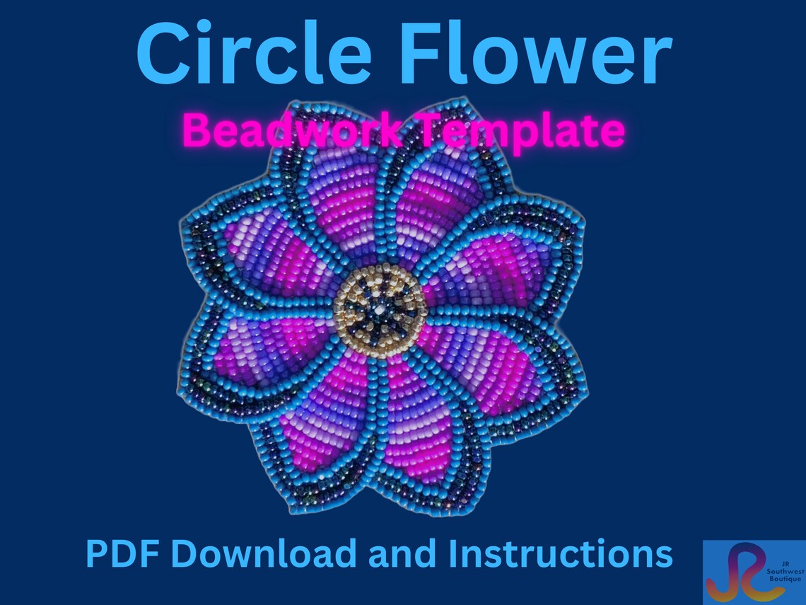 Circle Graph Flower: Beadwork Template. PDF Download of Template and ...