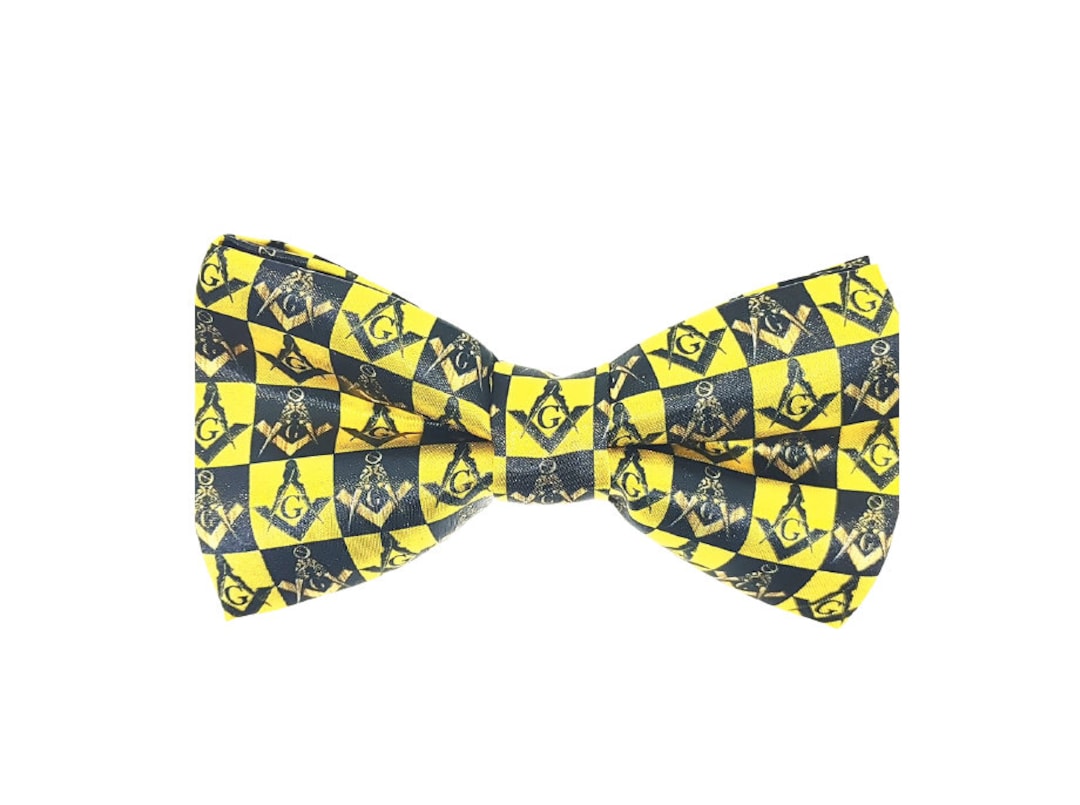 Mosaic Pavement Masonic Bow Tie, NEW, Freemason Compass and Square Bow ...