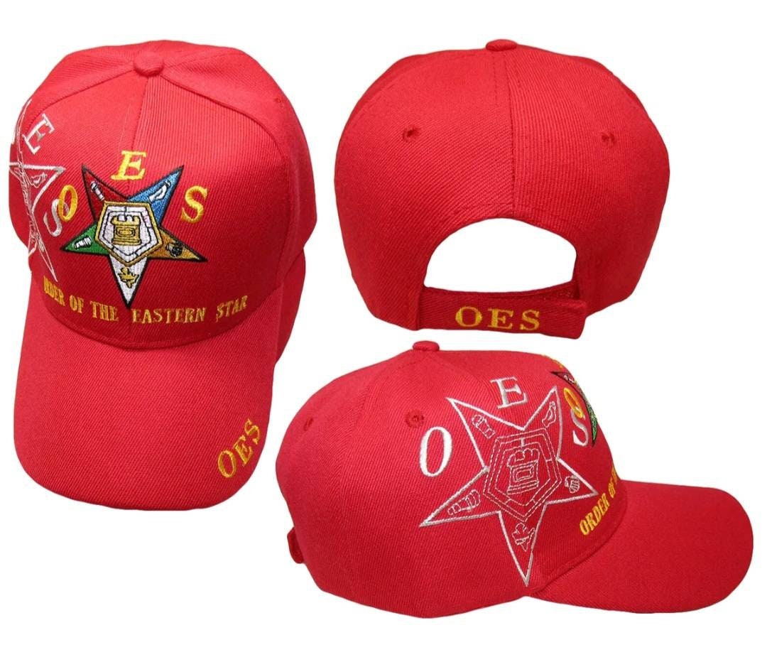 Order of the Eastern Star Red OES Baseball Cap/hat W/shadow - Etsy