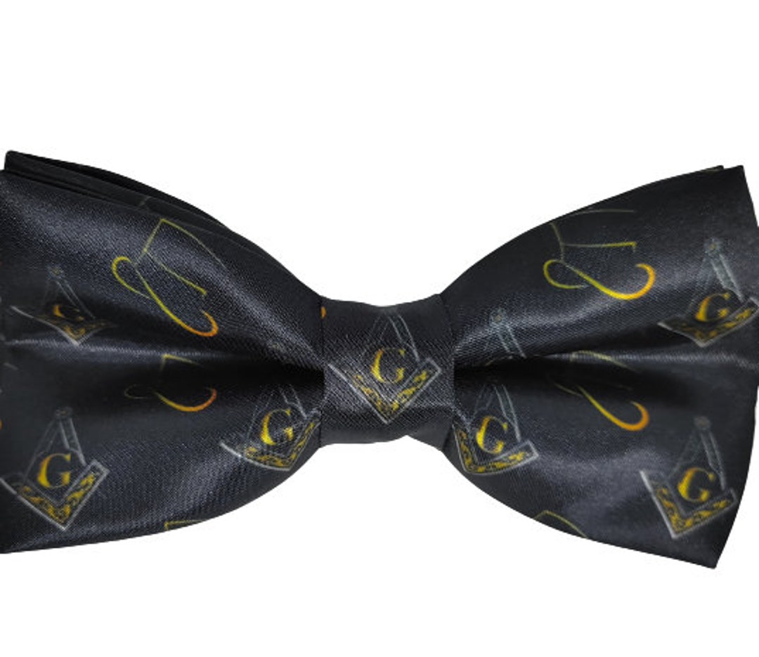 Masonic Bow Tie Black Square & Compasses Freemason Mason, Masonic Bow ...
