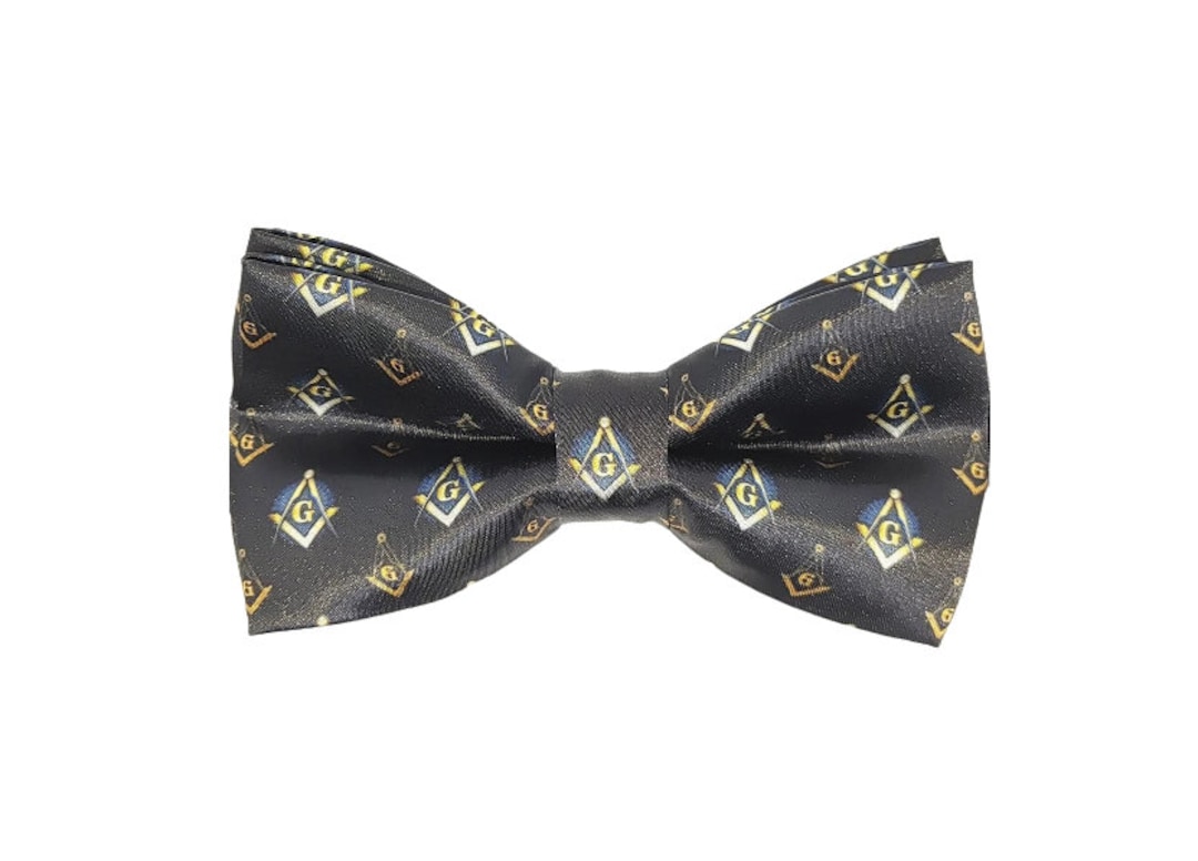 Masonic Bow Tie, NEW Freemason Lodge Bow Tie, Black Mason Bow Tie ...