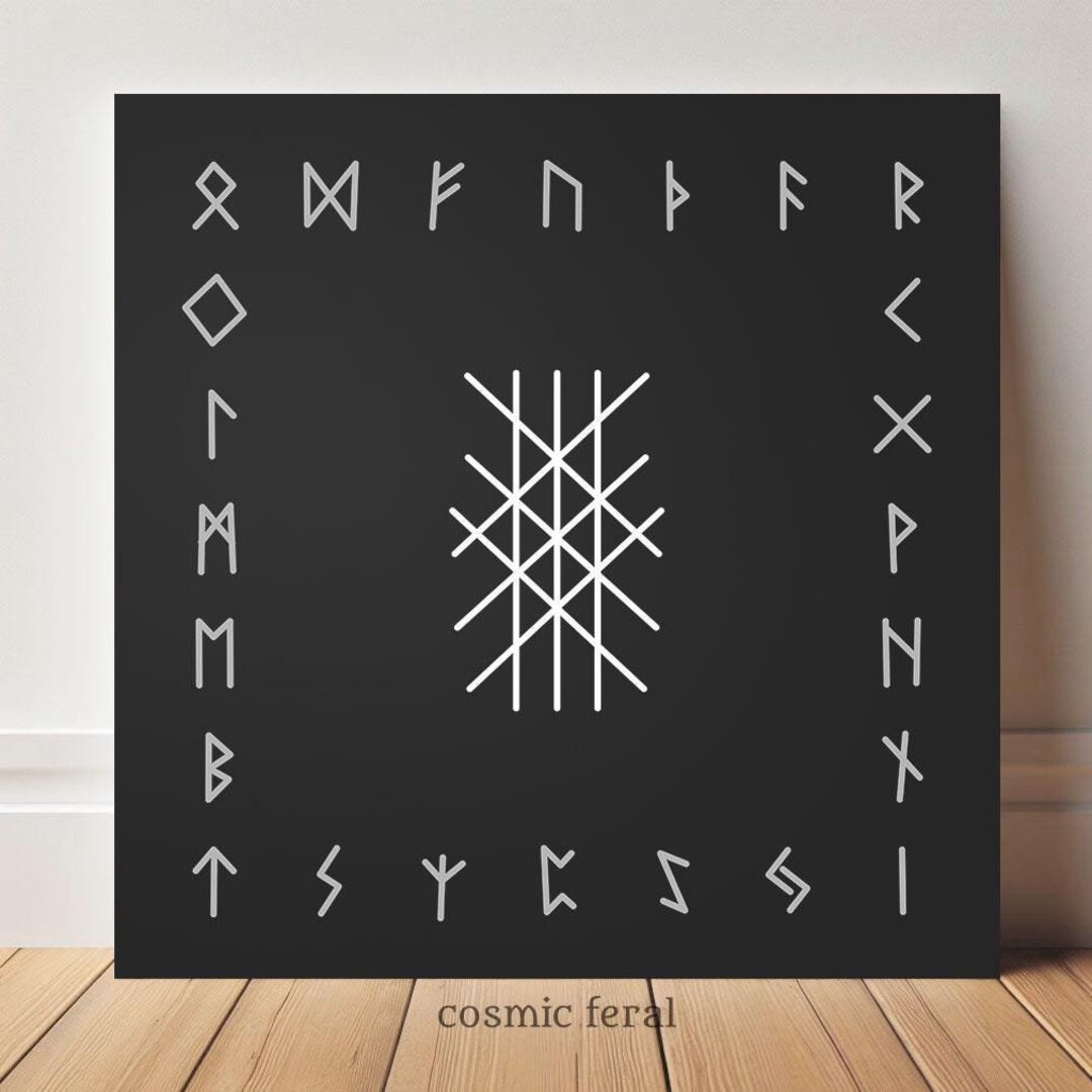 Web of Wyrd Print Norse Pagan Poster Bindrune Viking Symbol Iceland ...