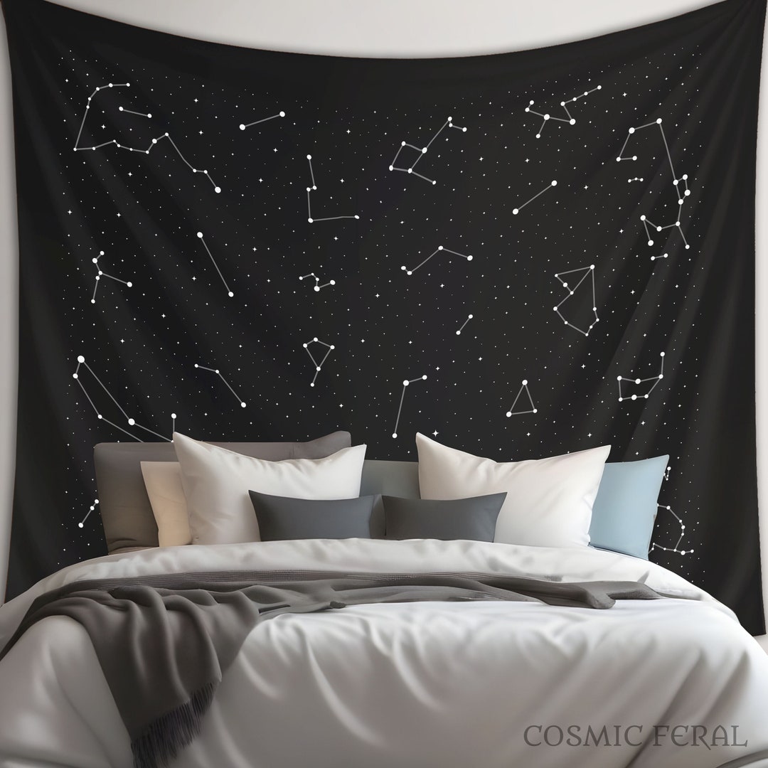 Star Map Constellations Wall Hanging Tapestry Whimsigoth Decor ...