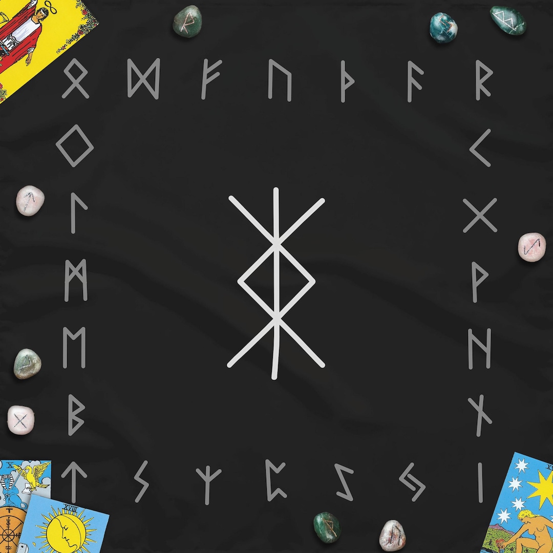 Protection Rune Altar Cloth for Altar Table Viking Symbol Bindrune ...