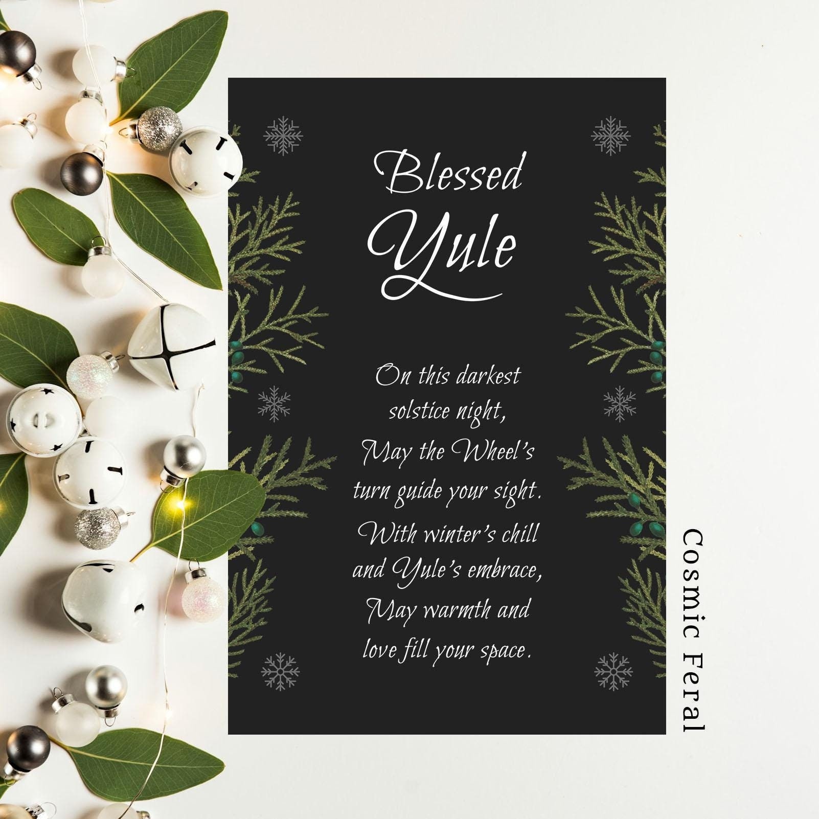 Yule Blessings Altar Card Greeting Postcard Winter Solstice Wheel of ...