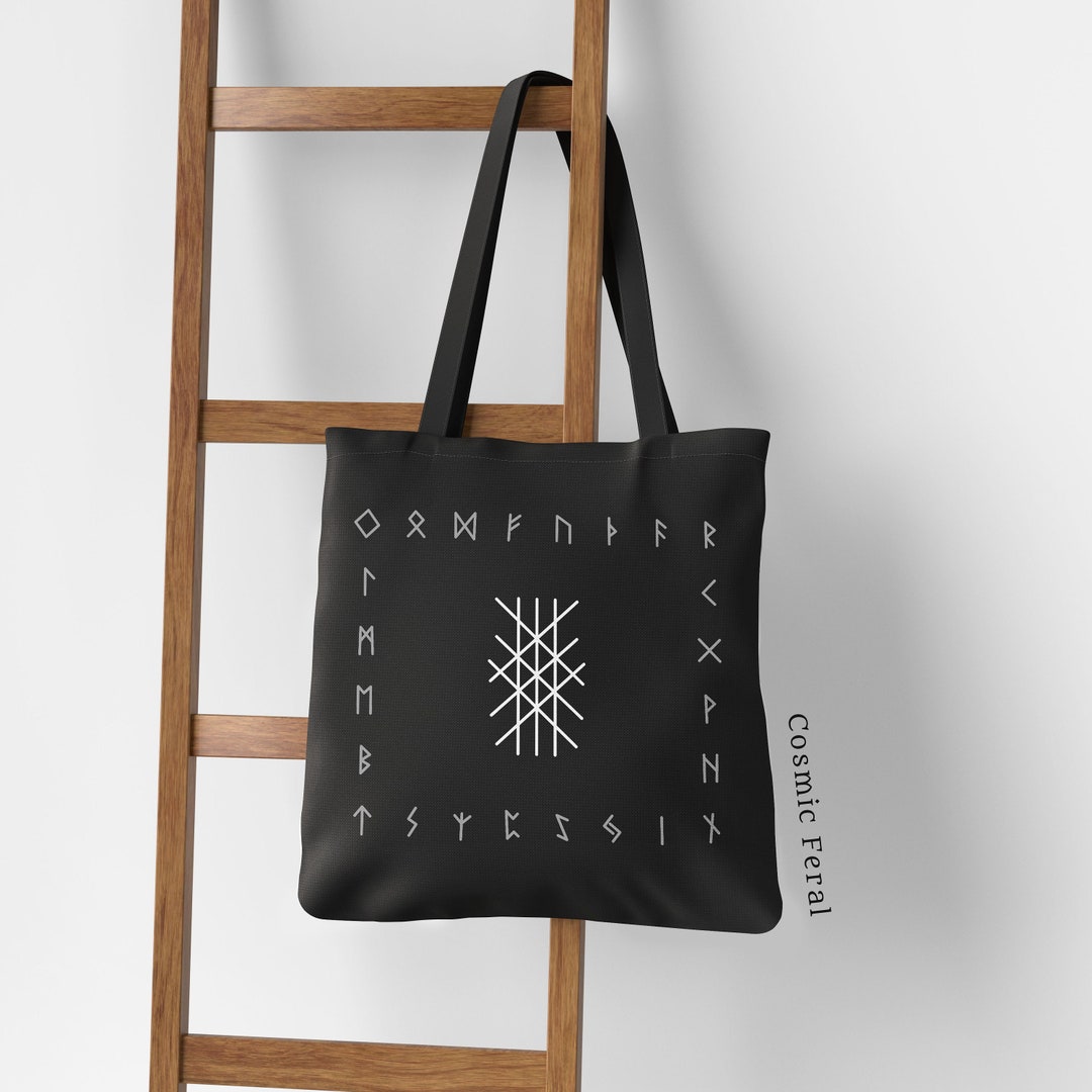 Web of Wyrd Runes Tote Bag | Viking Symbol | Norse Mythology | Pagan ...