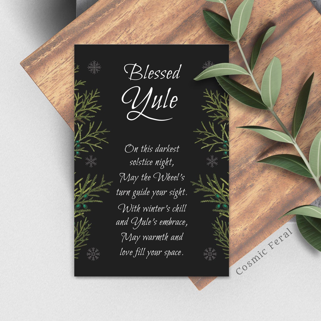 Yule Blessings Printable Altar Card | Winter Solstice | Wheel of the Year Sabbat | Pagan Holiday ...