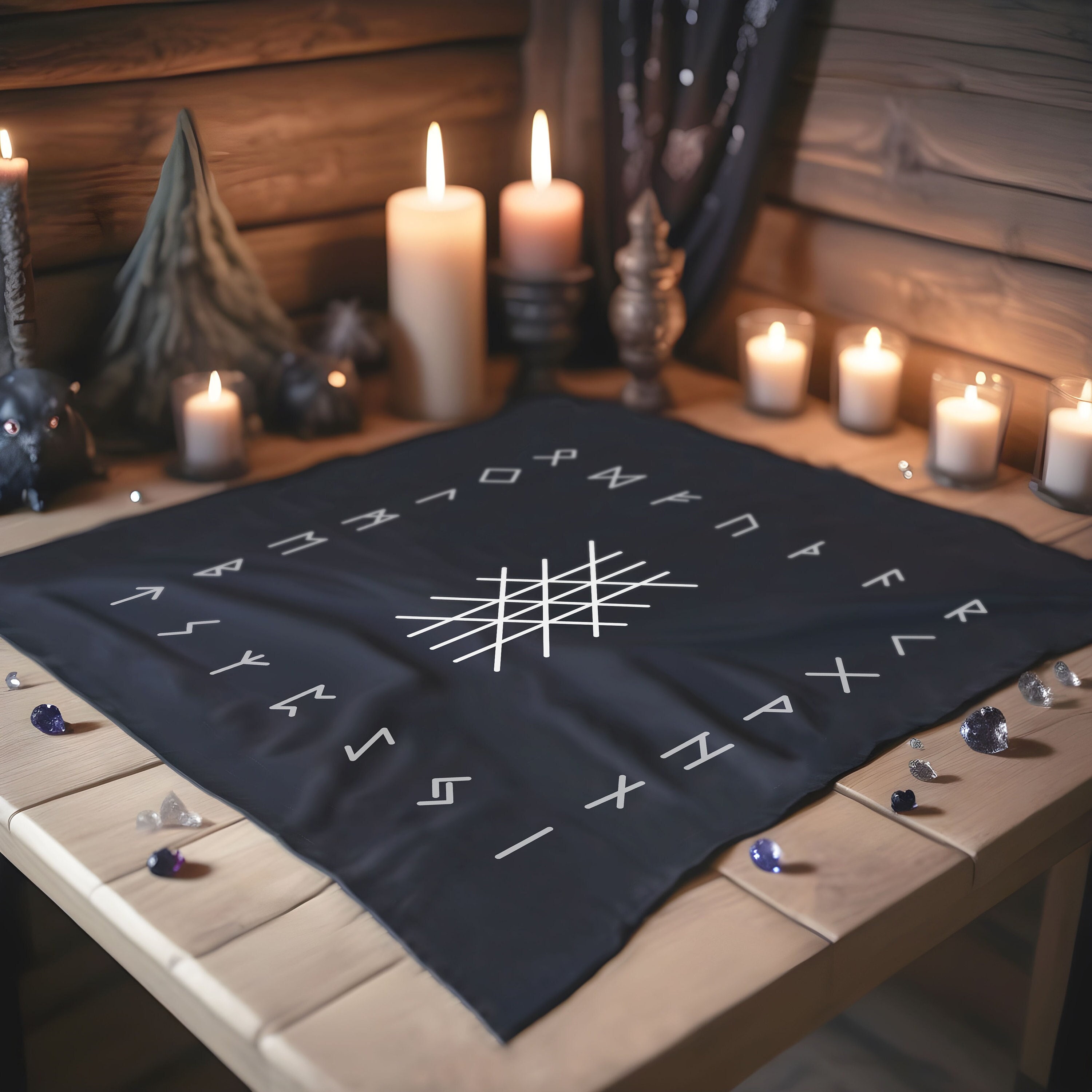 Web of Wyrd Tarot and Altar Cloth for Altar Table, Runes, Oracle Cards ...