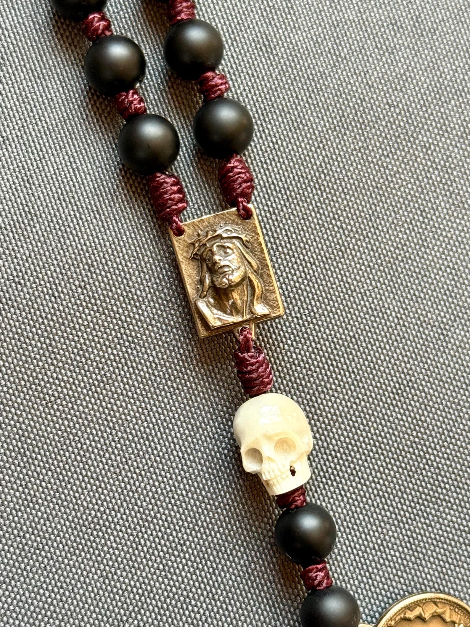 St. Mary Magdalene Memento Mori Rosary - Solid Bronze / Skull Rosary ...