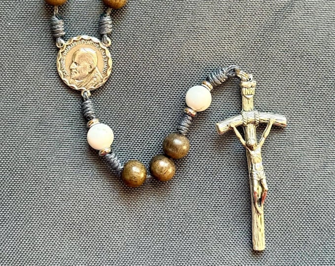St. Pope John Paul II Rosary / Handmade Microcord Rosary / Catholic ...