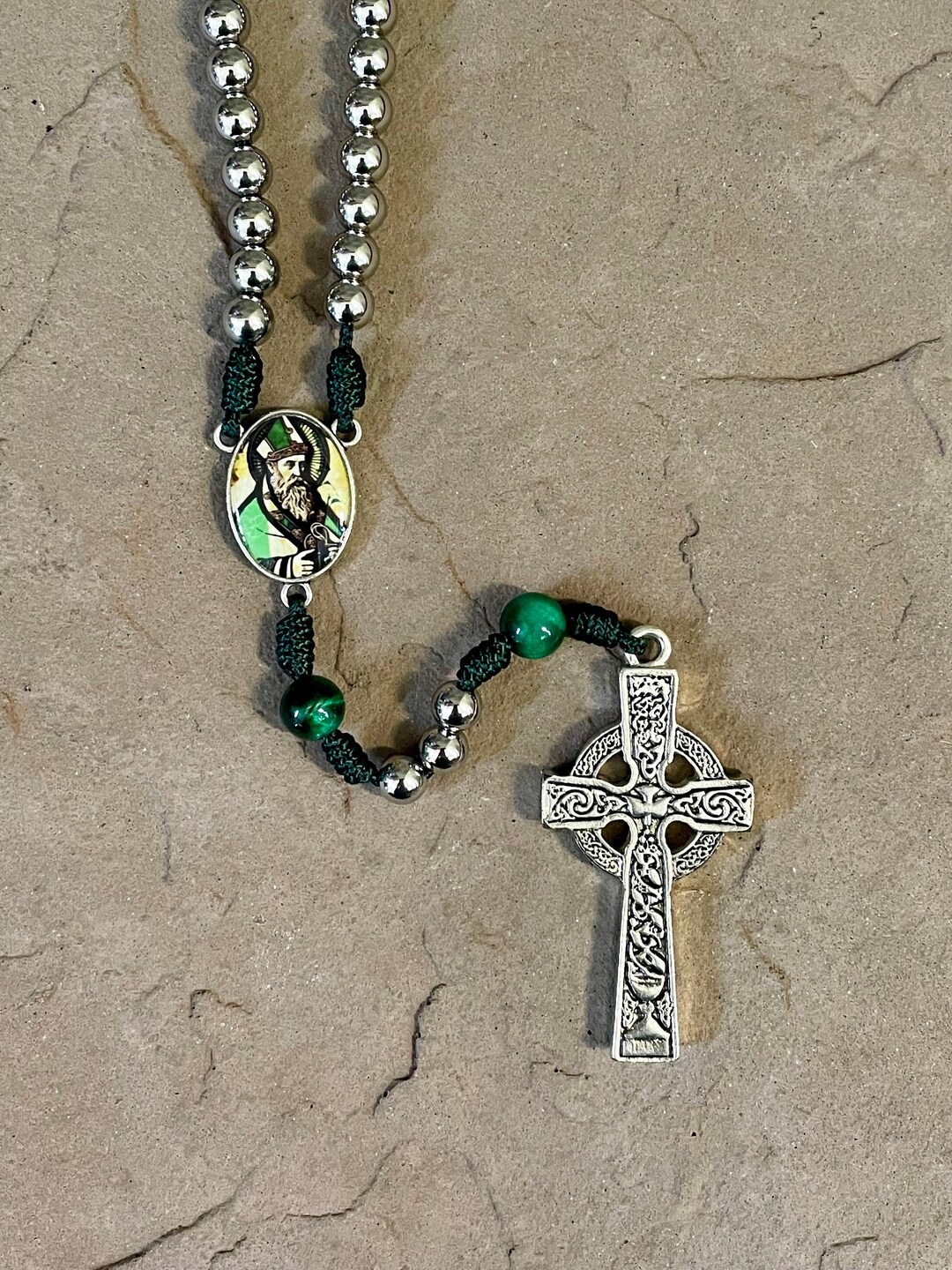 St. Patrick Rosary / Stainless Steel 95 Paracord Rosary / Catholic Gift ...