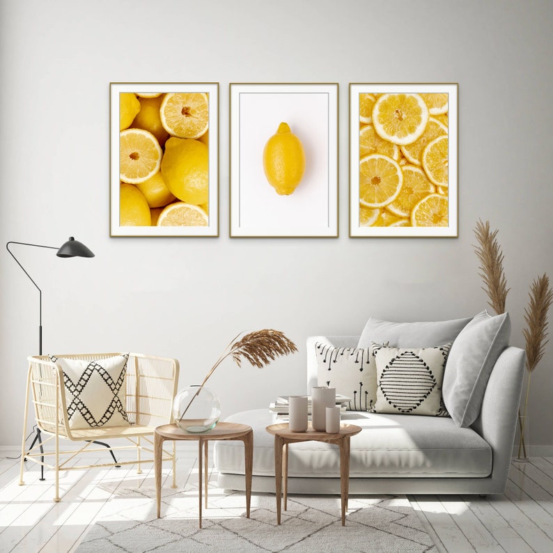 Yellow Lemon Photo Instant Digital Download Wall Art Print Food Food ...