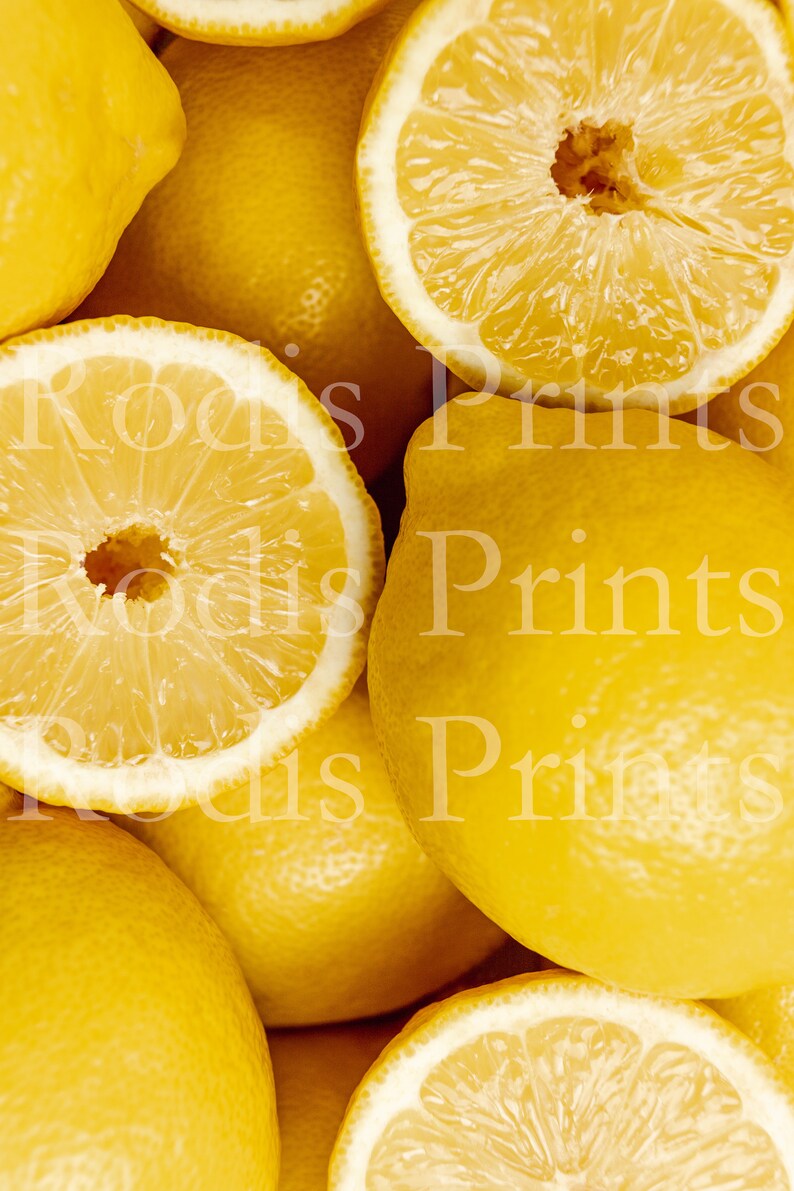 Yellow Lemon Photo Instant Digital Download Wall Art Print Food Food ...