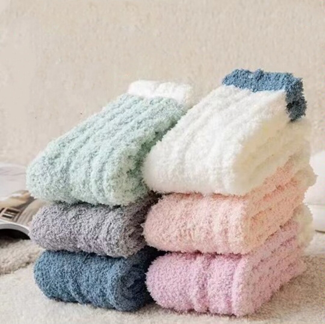 6 Pairs Comfortable Fuzzy Socks Cute Cozy Socks Perfect Gift for Her - Etsy