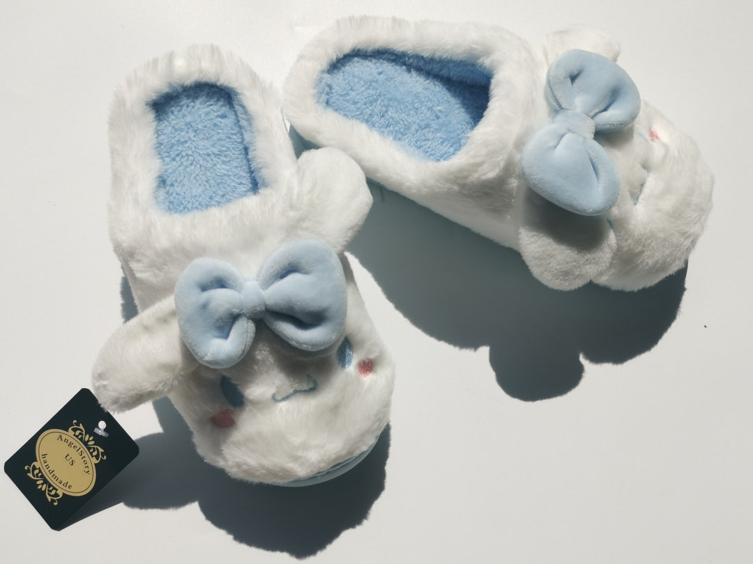 Embroidered Cartoon Dog Ears Slippers Fluffy Cushion Slides Sole ...