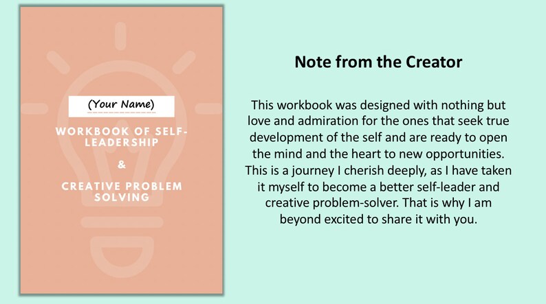 Self-leadership & Creative Problem Solving Workbook - Etsy